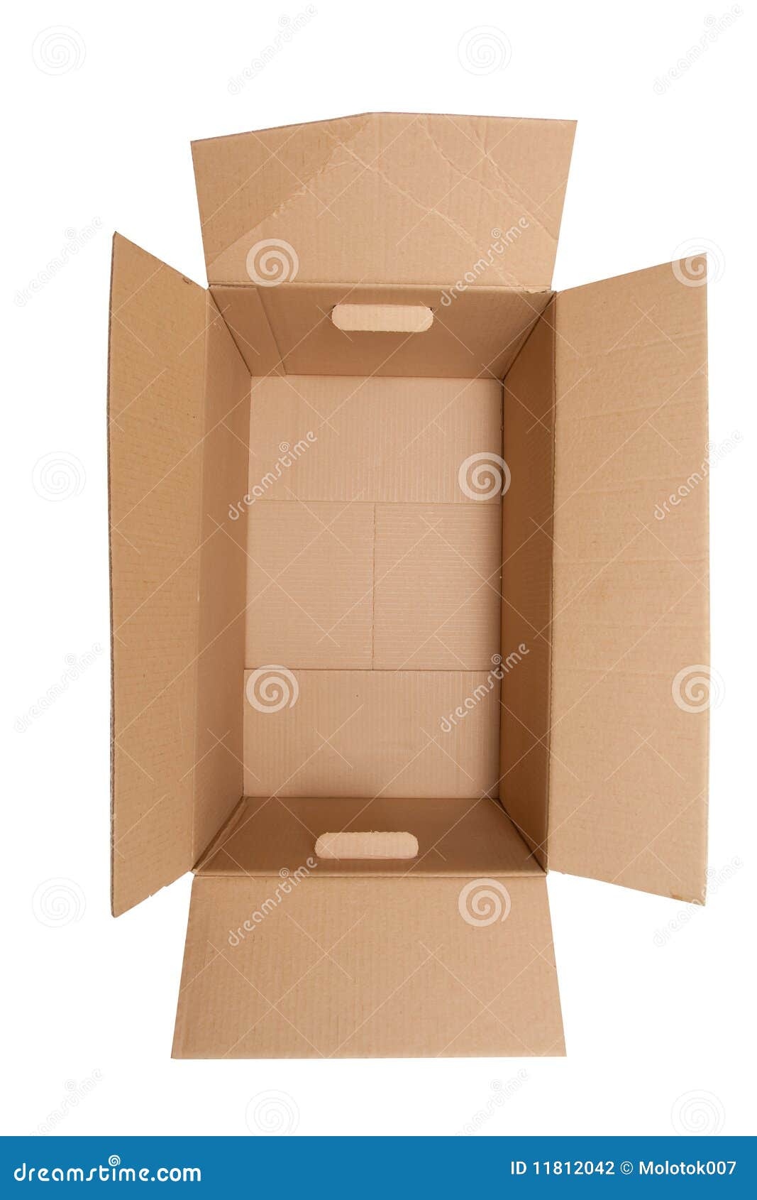 View Looking Down into a Brown Cardboard Box Stock Photo - Image of ...
