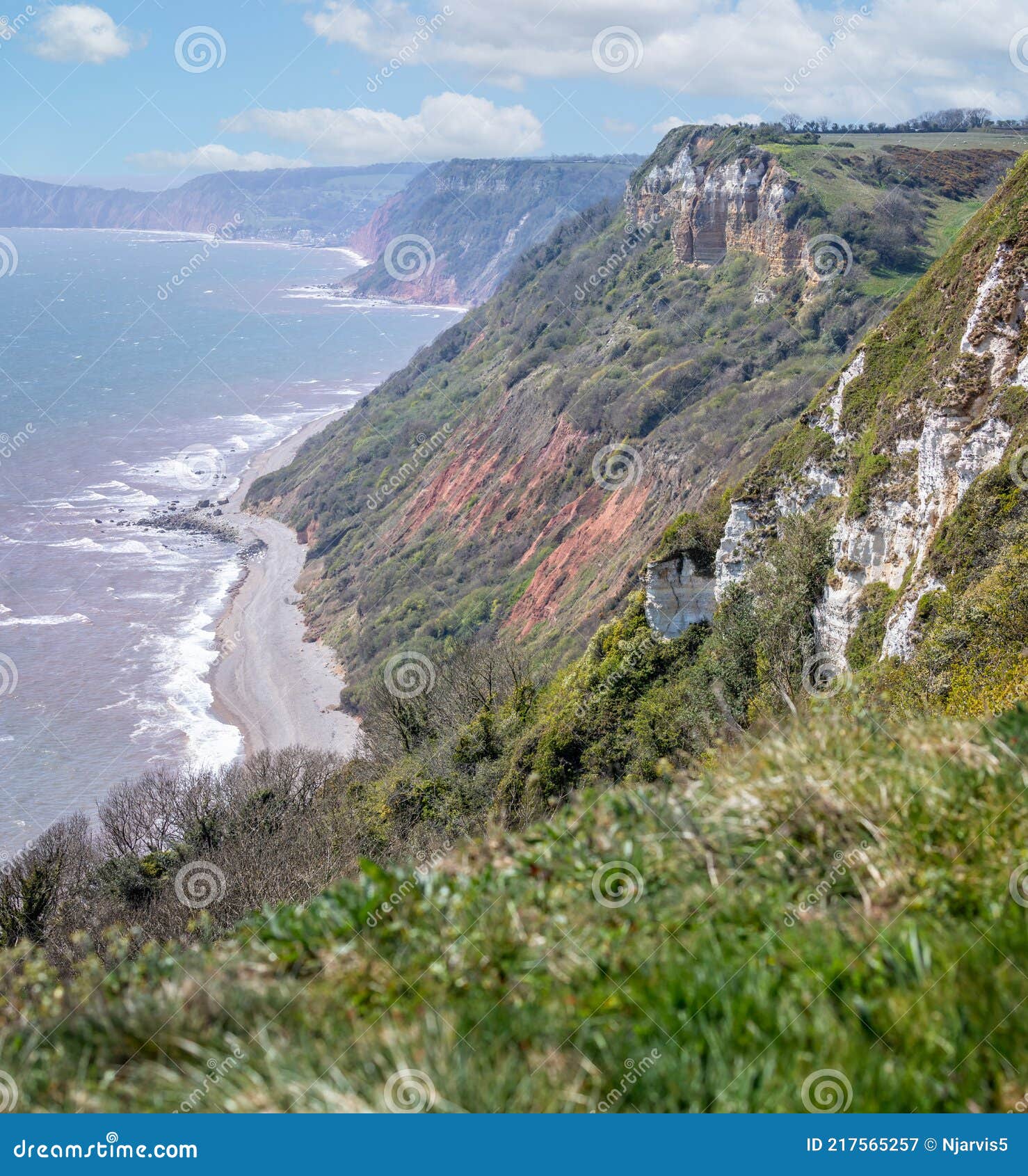 View Looking Down at the Cliffs on the South West Coast Path Near ...