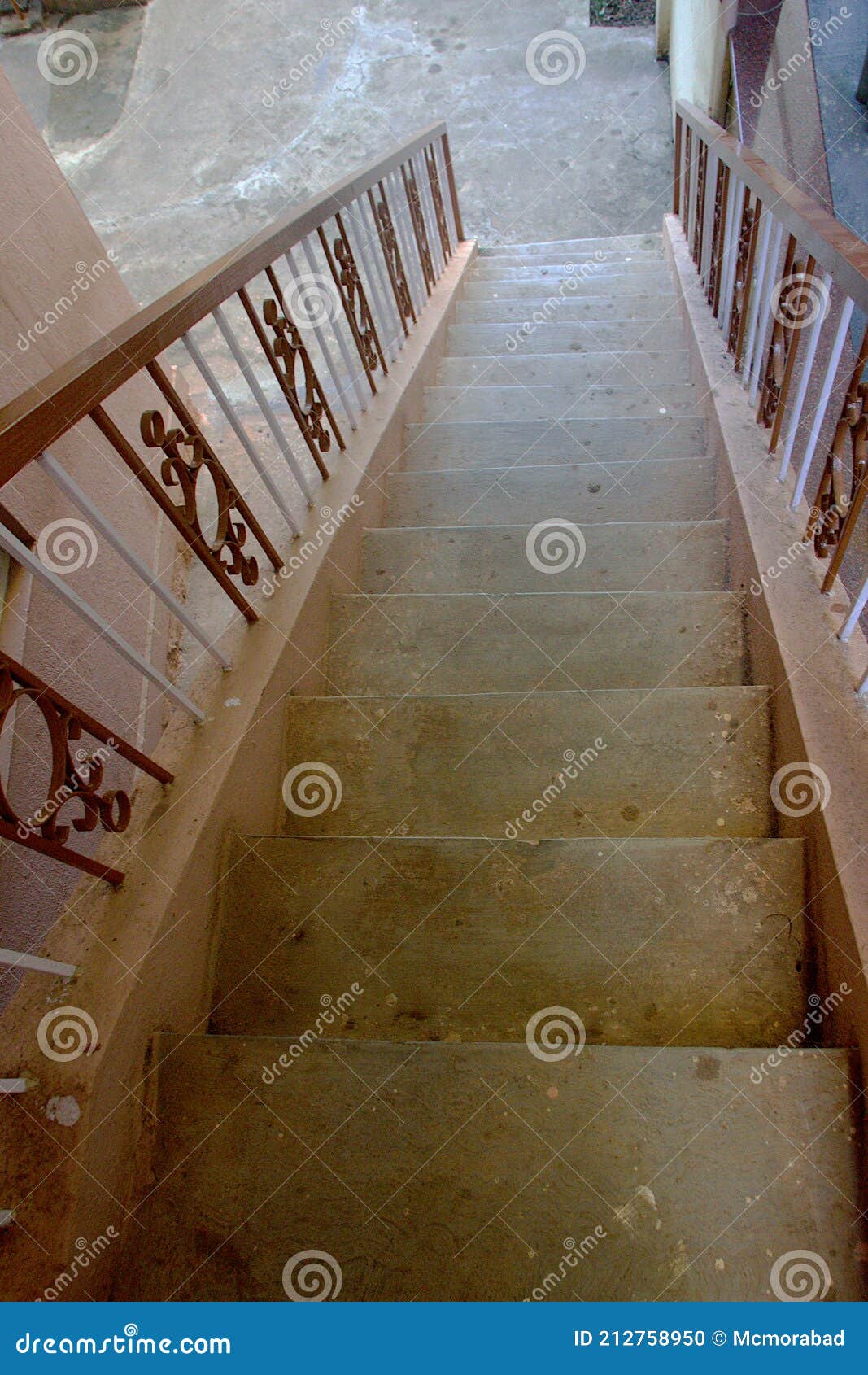 Staircase View in Descent stock photo. Image of stairway - 212758950