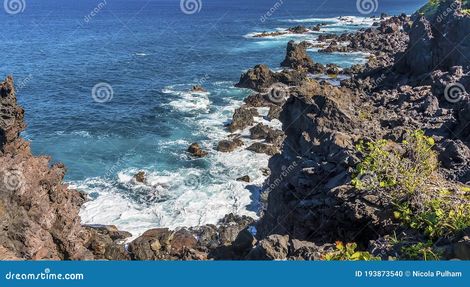 A View Looking Down on the Lava Rock Formations at Black Rocks on the ...