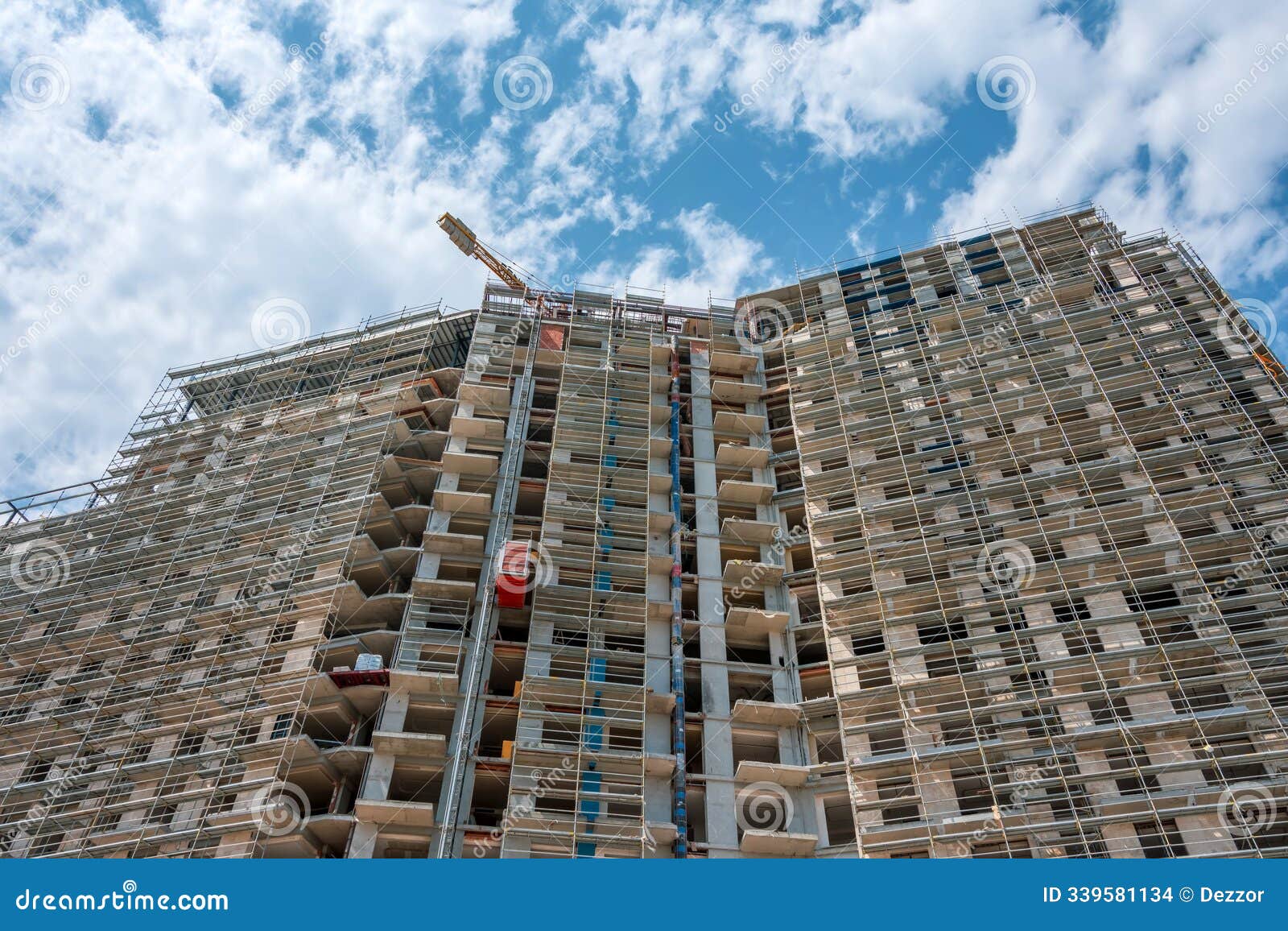 View Looking Up at a Building Under Construction Made of Concrete ...