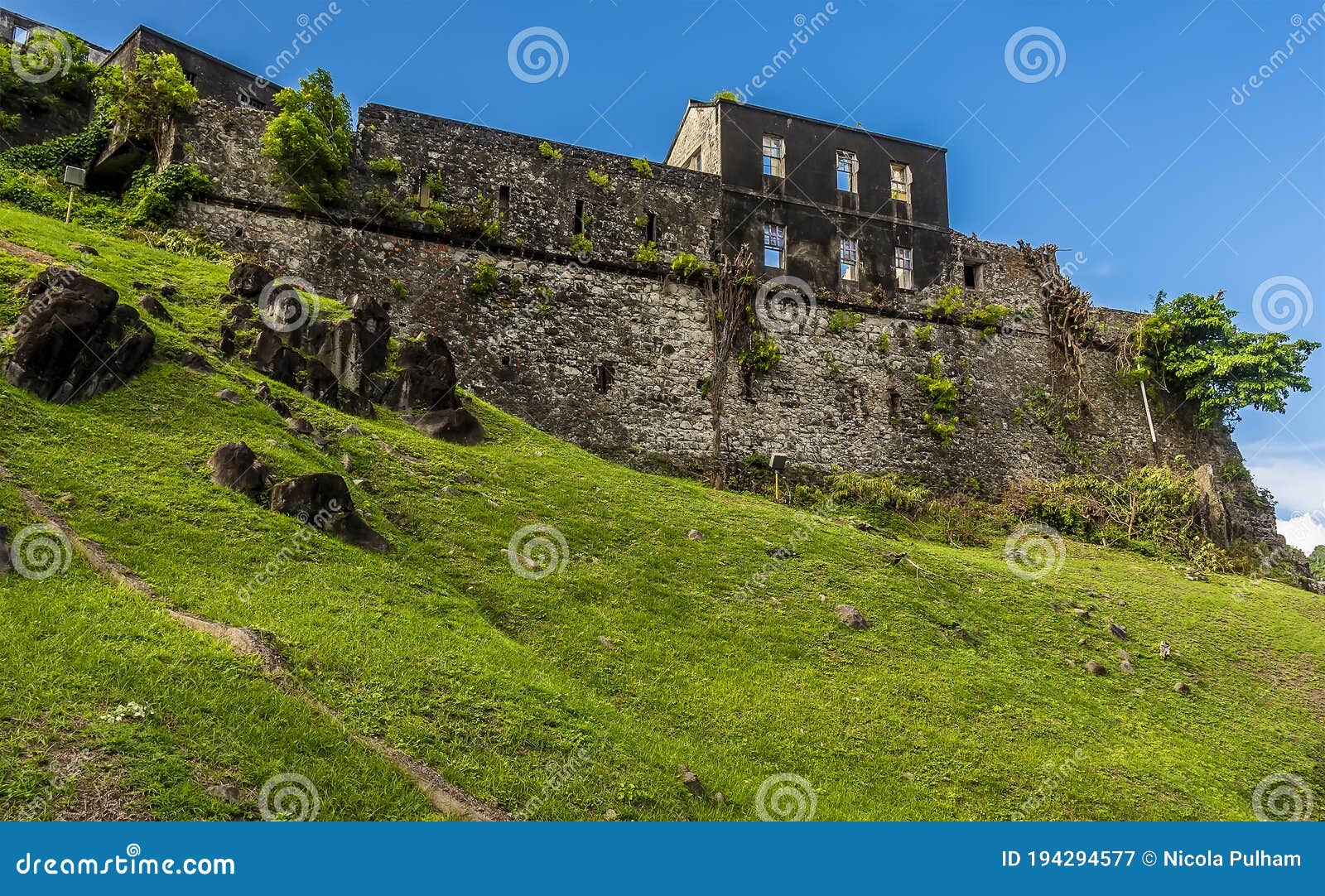 A View Looking Up To the Ruins of Fort St George in Grenada Stock Image ...