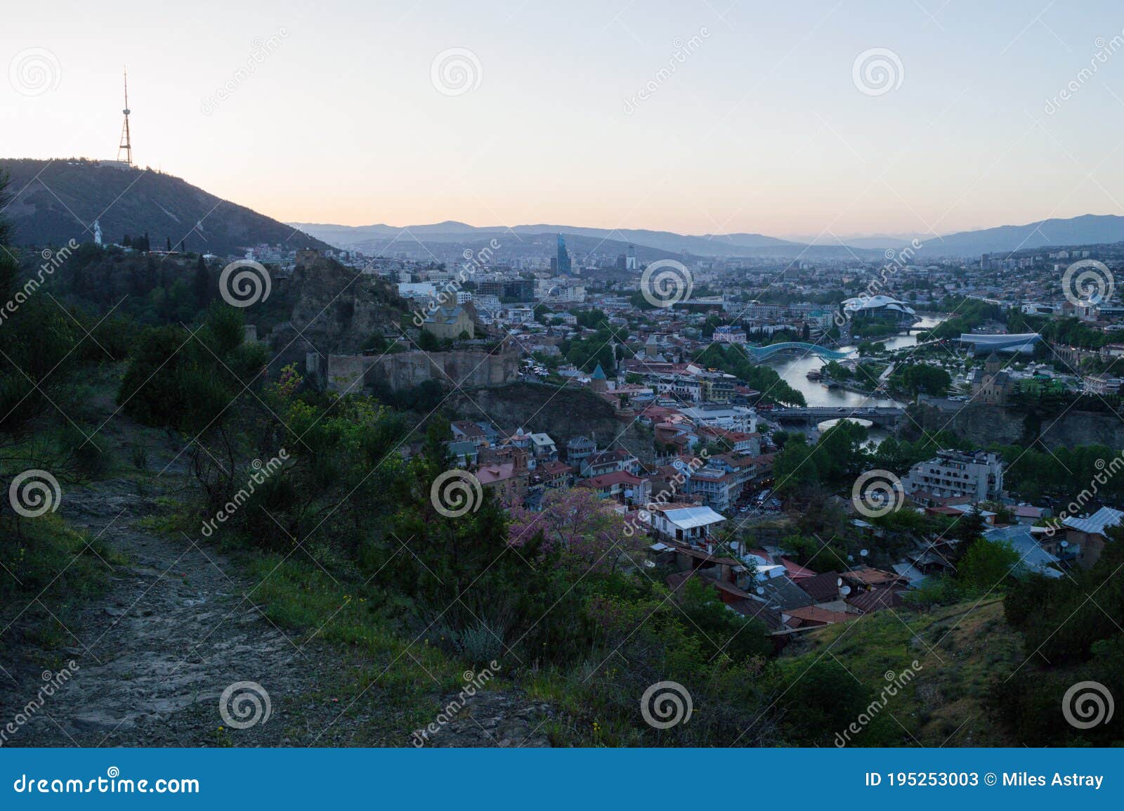 View from Lookout Point Onto Tbilisi, Georgia Stock Image - Image of ...