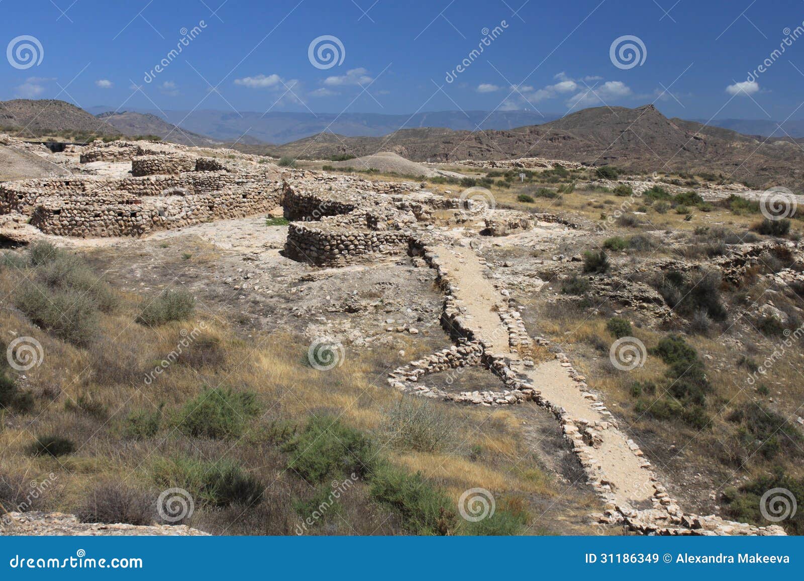 View at Los Millares stock image. Image of shrubland - 31186349