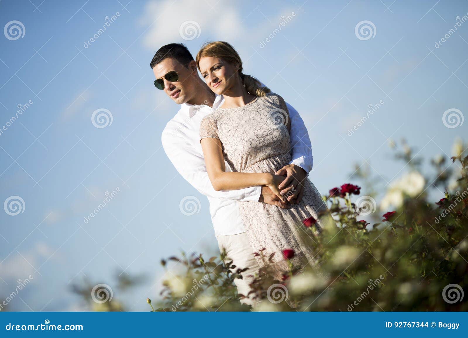 Loving Couple in the Spring Park Stock Photo - Image of adult, outside ...