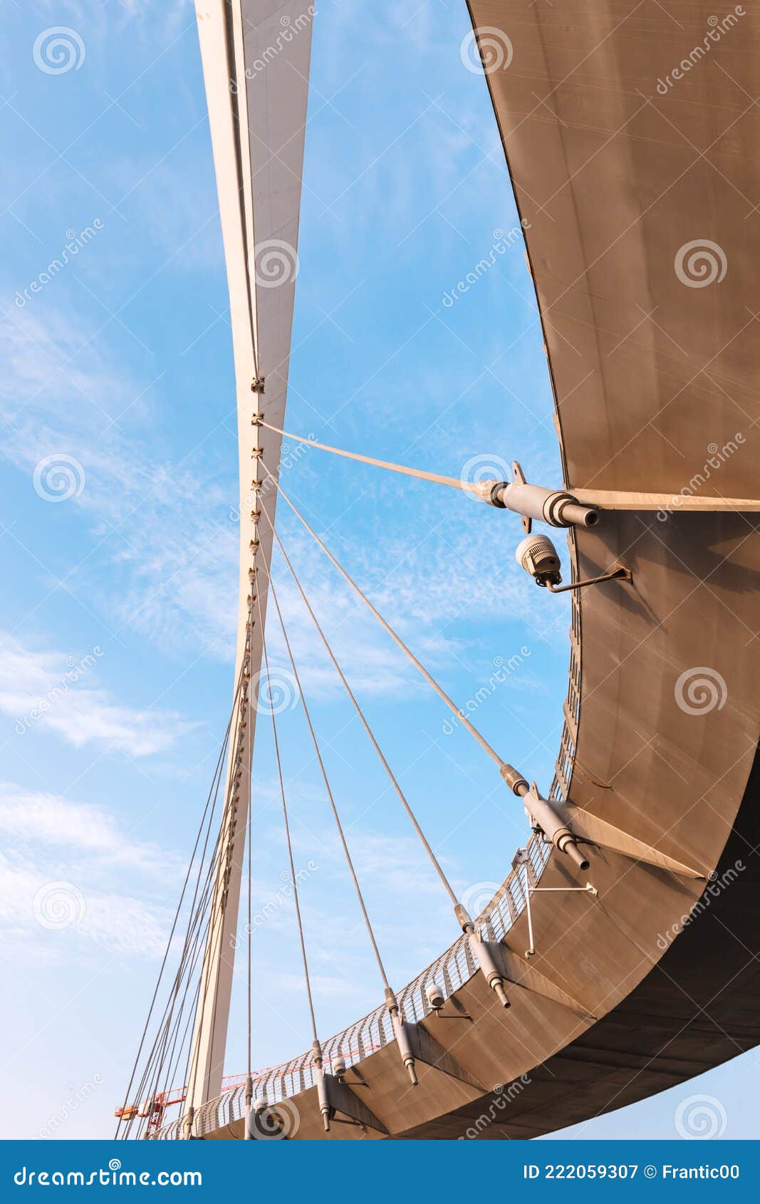 View from Lower Angle of the Suspension Pedestrian Bridge. Interesting ...