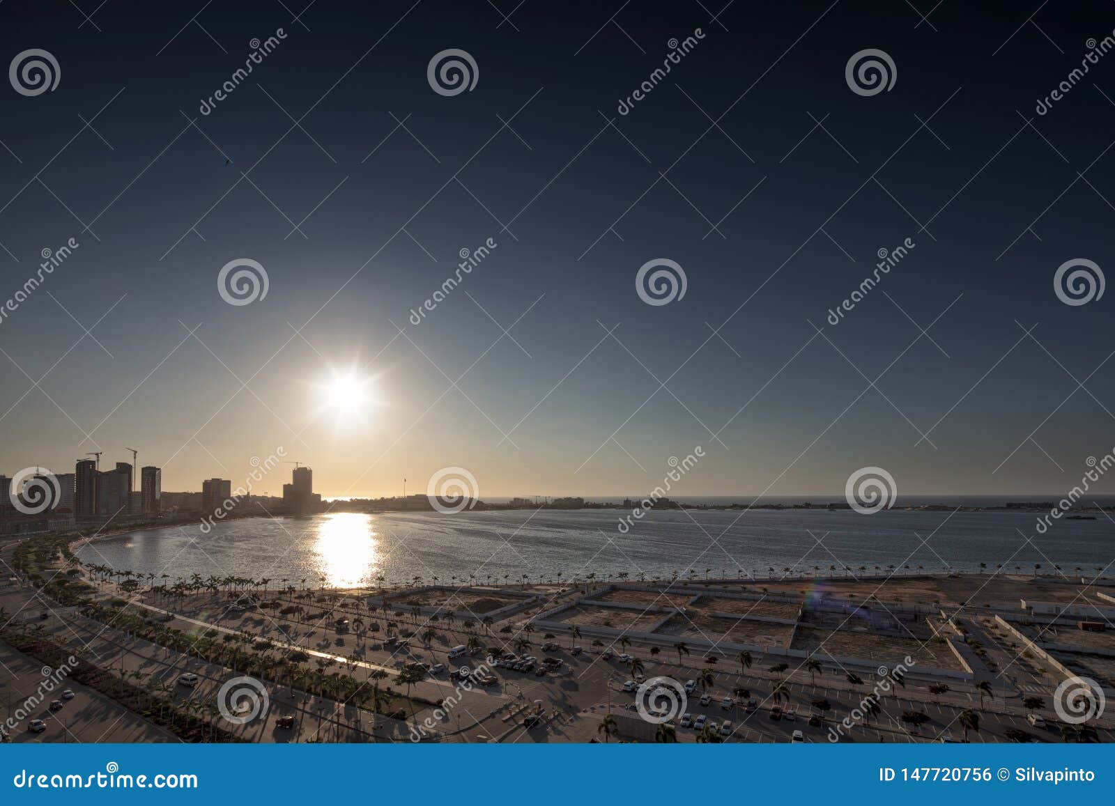 View of the Luanda Downtown with Beautiful Sunset. Luanda Stock Photo ...