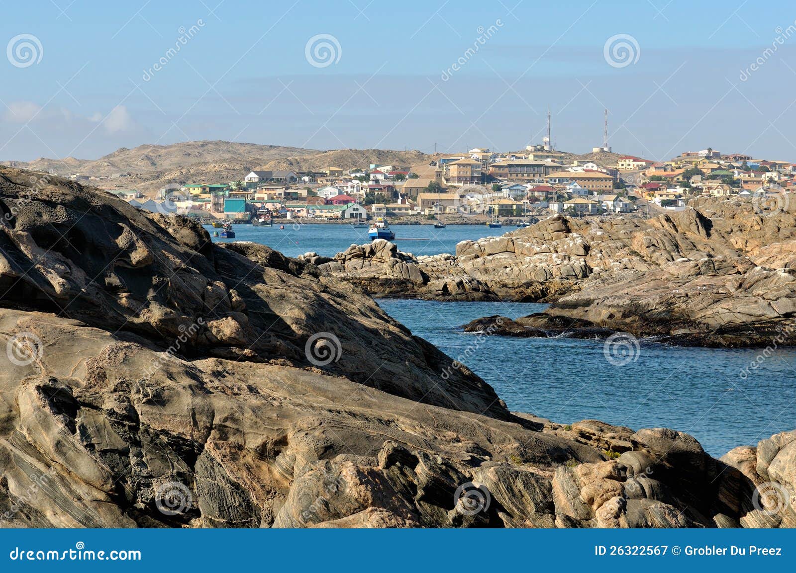 View of Luderitz in Namibia 2 Stock Image - Image of island, boat: 26322567