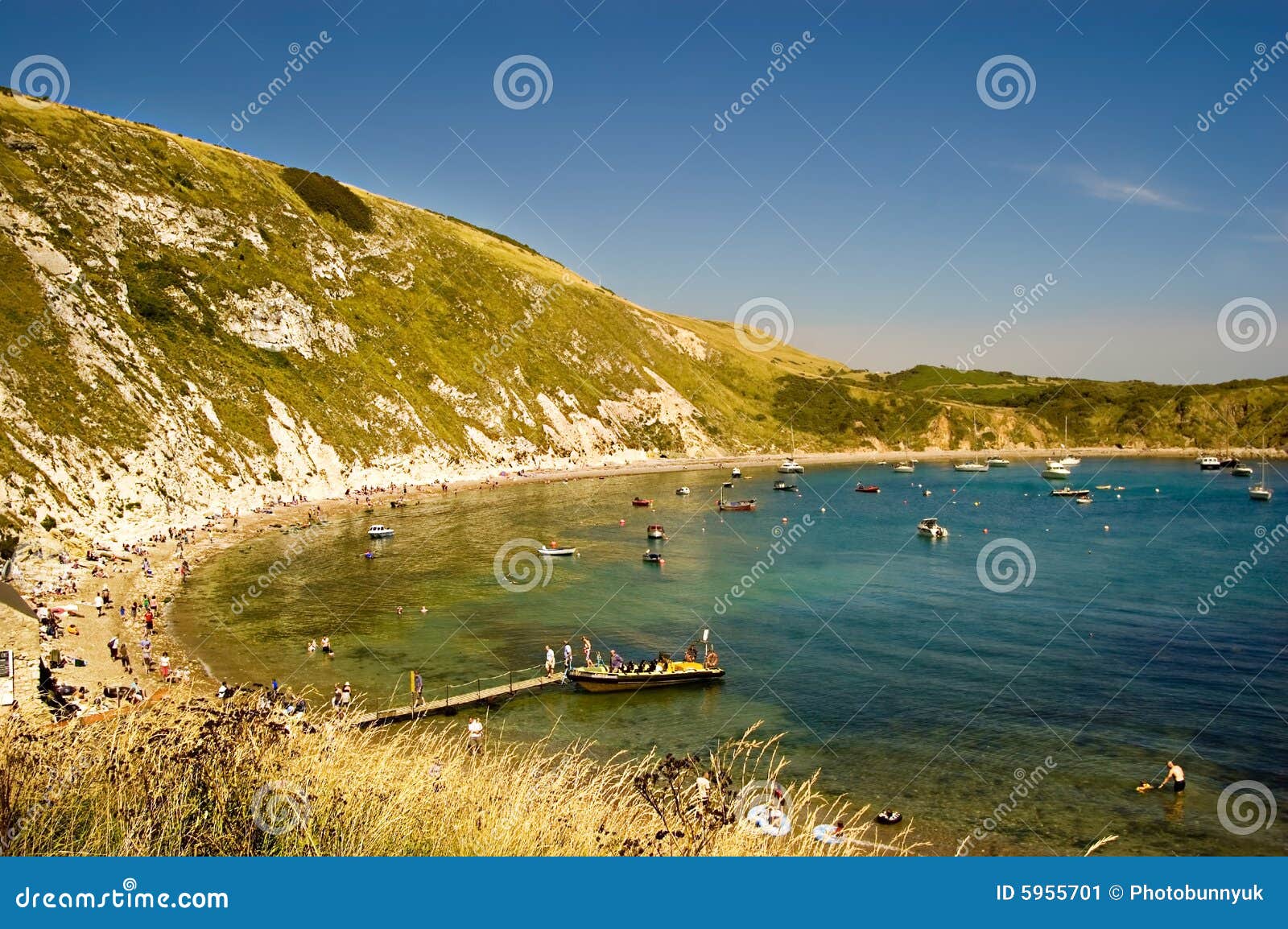 View of Lulworth Bay, UK. stock image. Image of weymouth - 5955701