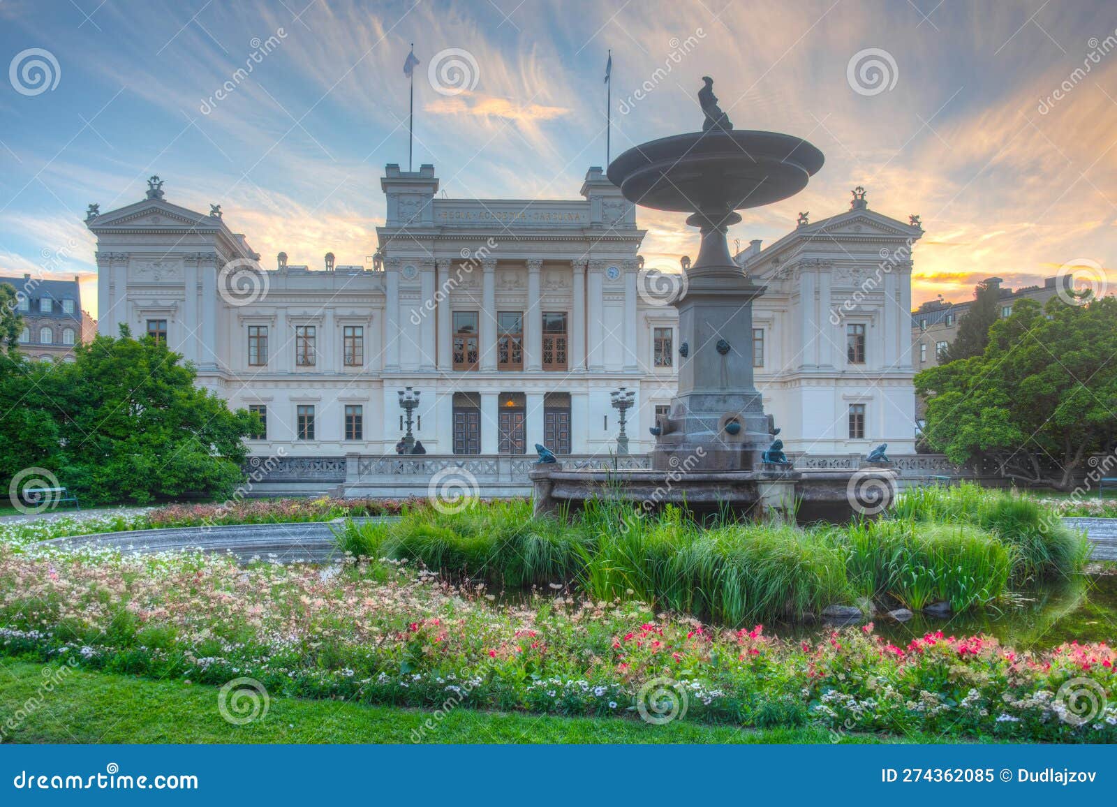 View of the Lund University in Sweden Stock Image - Image of park ...
