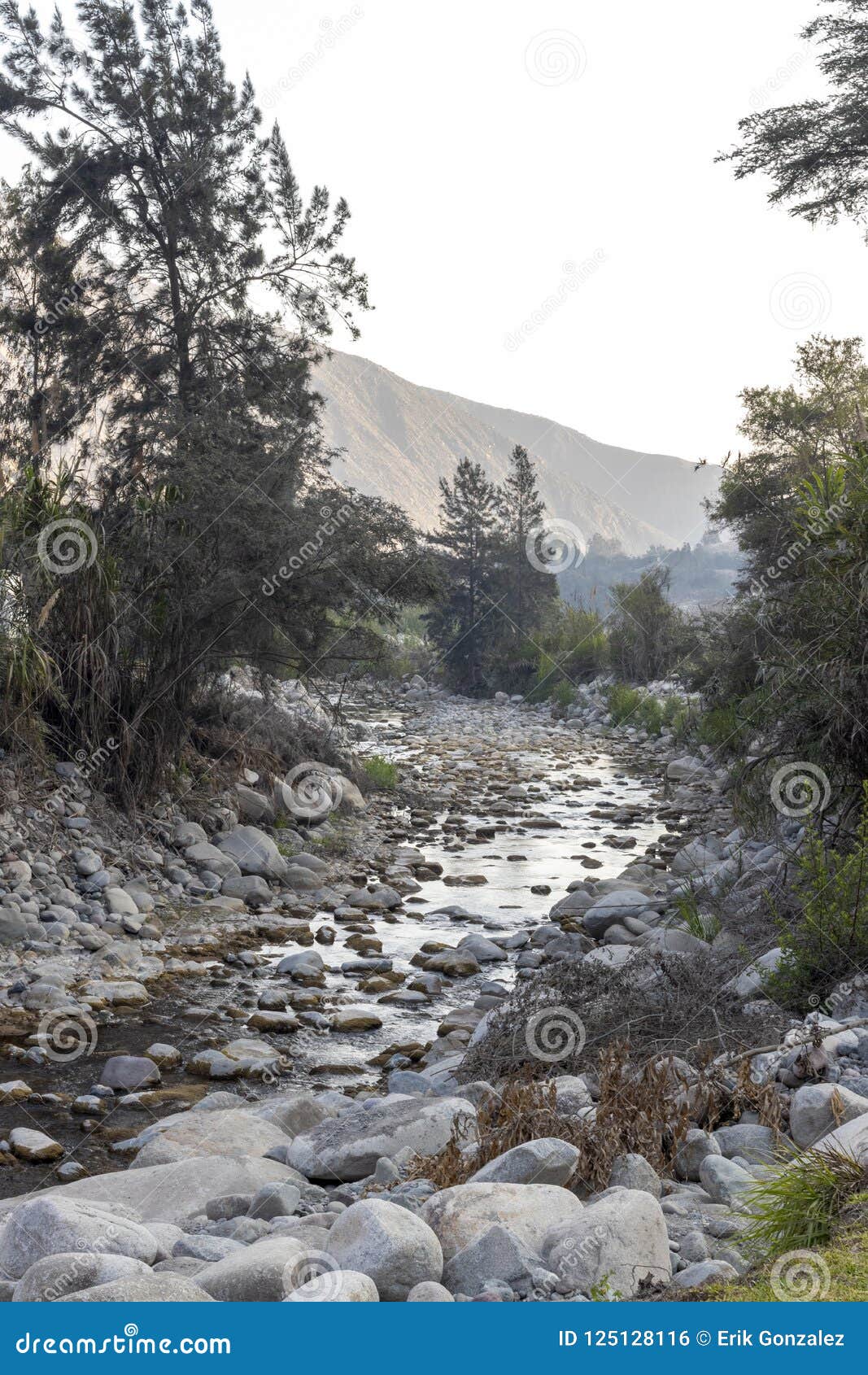 View of the Lurin River in Cieneguilla Stock Photo - Image of rock ...