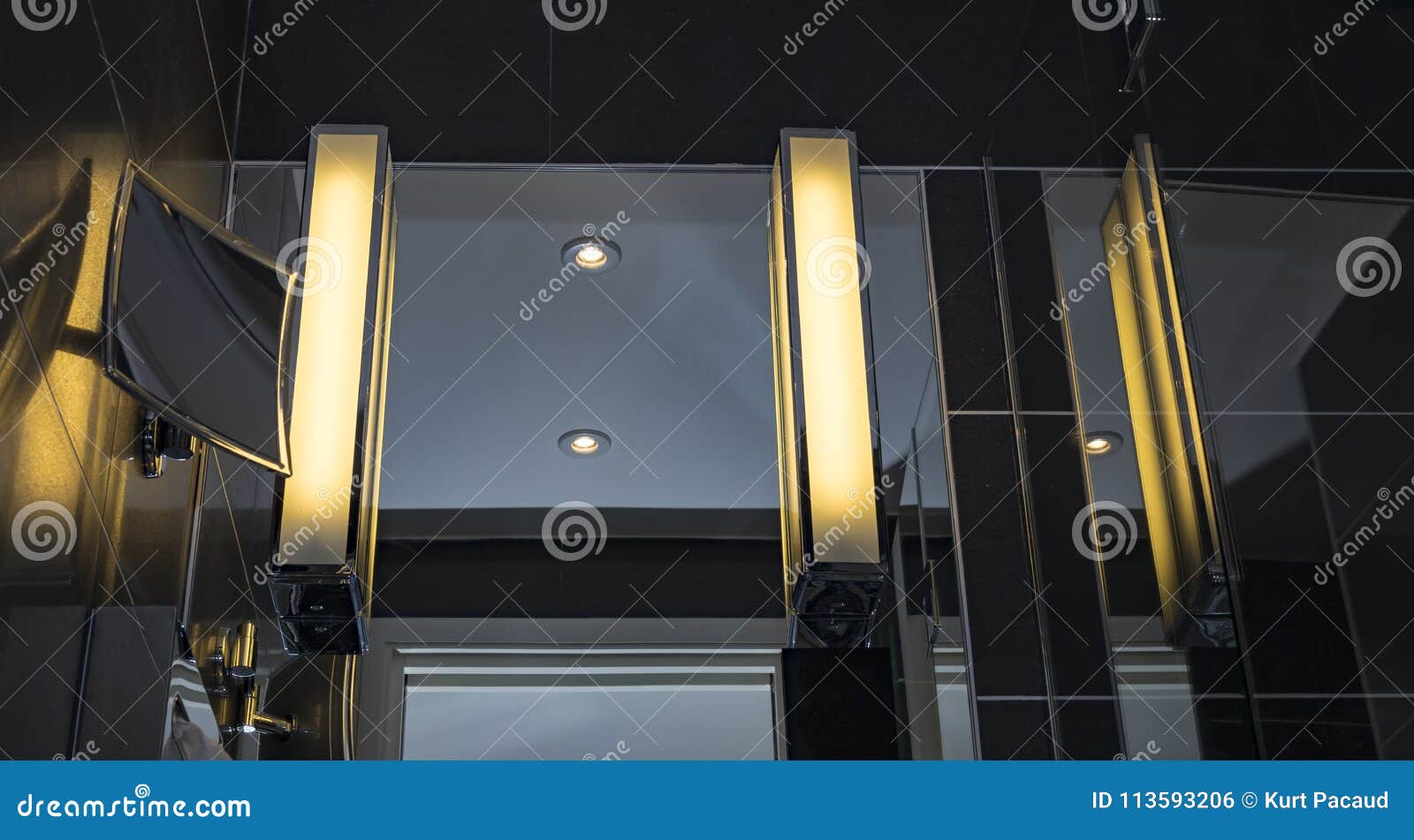 Luxurious Reflective Surface Interior Stock Photo - Image of bathroom ...