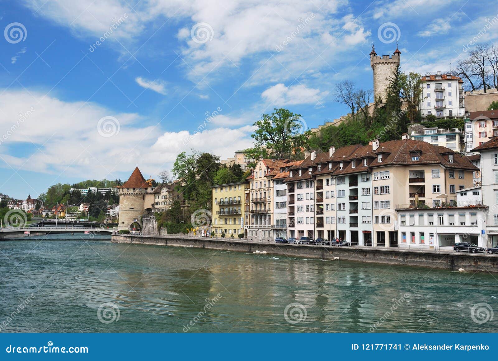 View of the Luzern city stock image. Image of lake, cityscap - 121771741