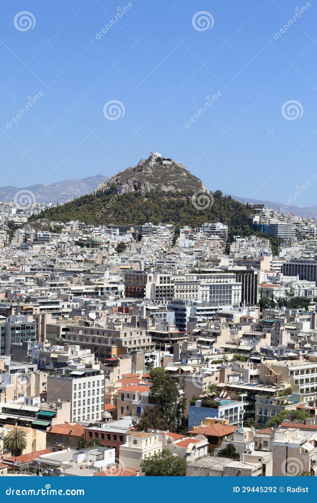 View of Lycabettus hill stock photo. Image of destination - 29445292