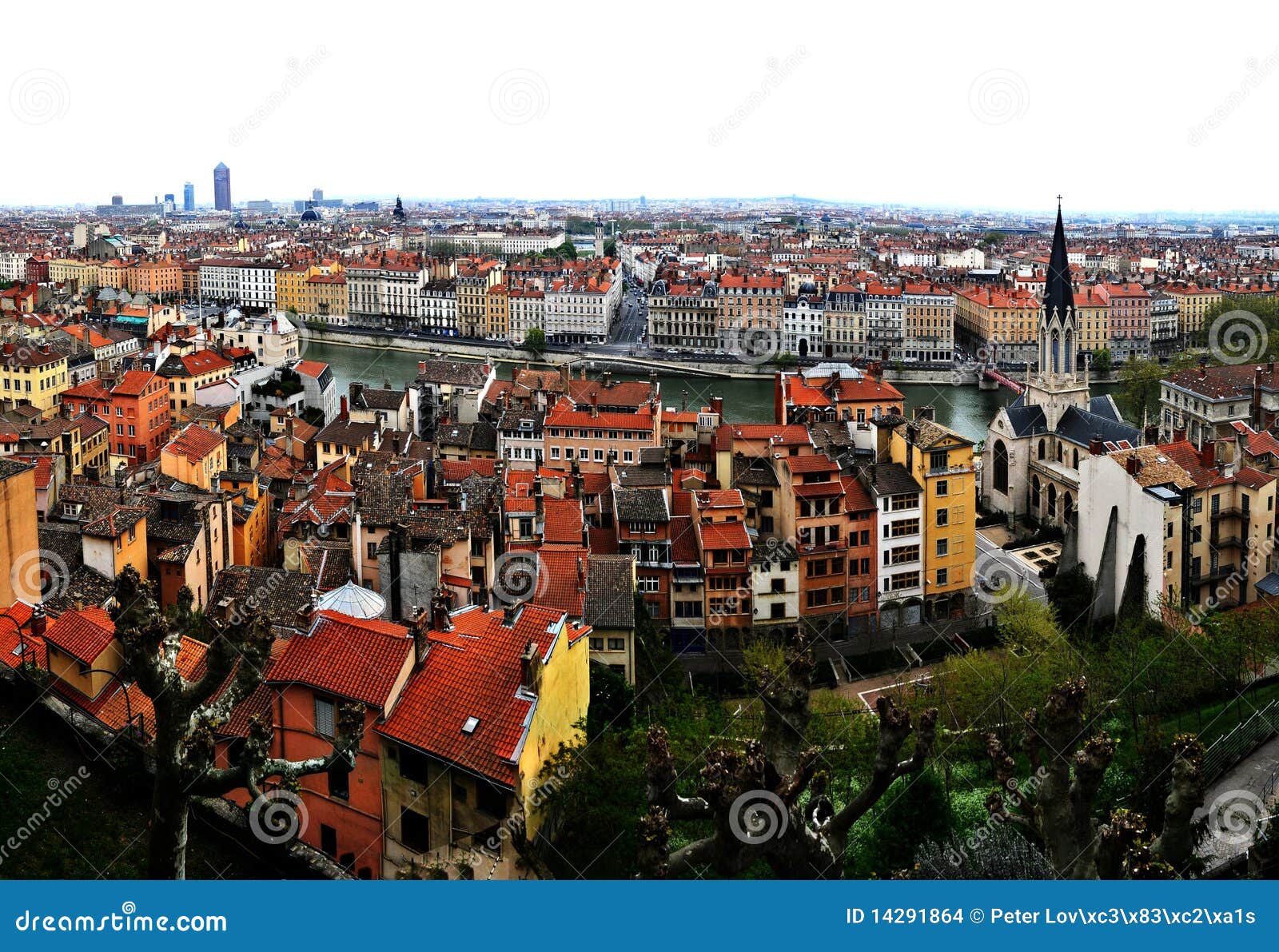 View of Lyon, France. stock photo. Image of cloud, outlook - 14291864
