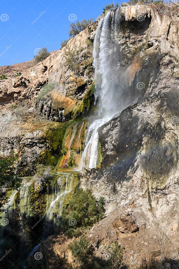 View at Ma in Thermal Spring Waterfall in Jordan Stock Photo - Image of ...