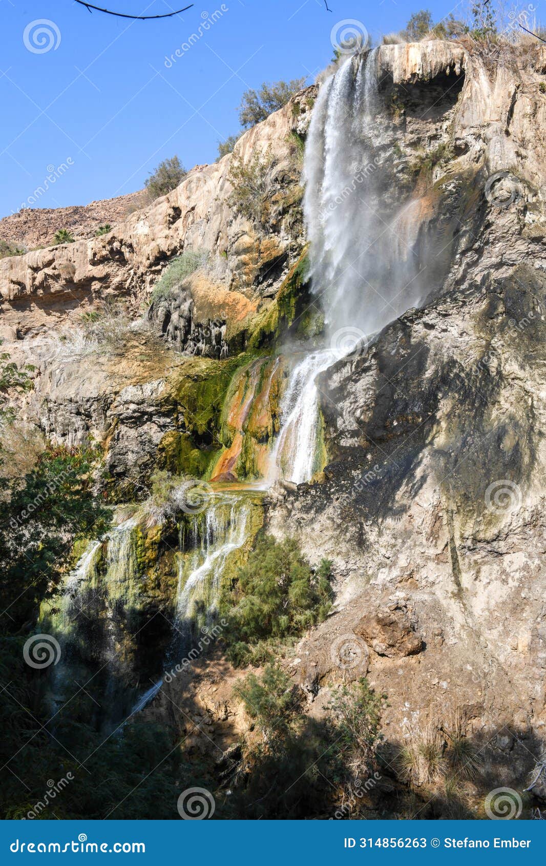 View at Ma in Thermal Spring Waterfall in Jordan Stock Image - Image of ...