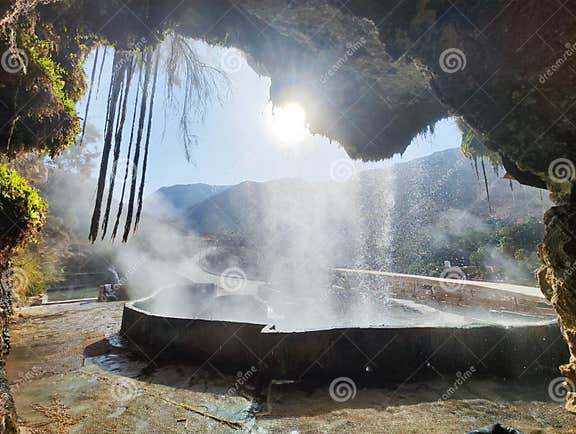 View at Ma in Thermal Spring Waterfall in Jordan Stock Image - Image of ...