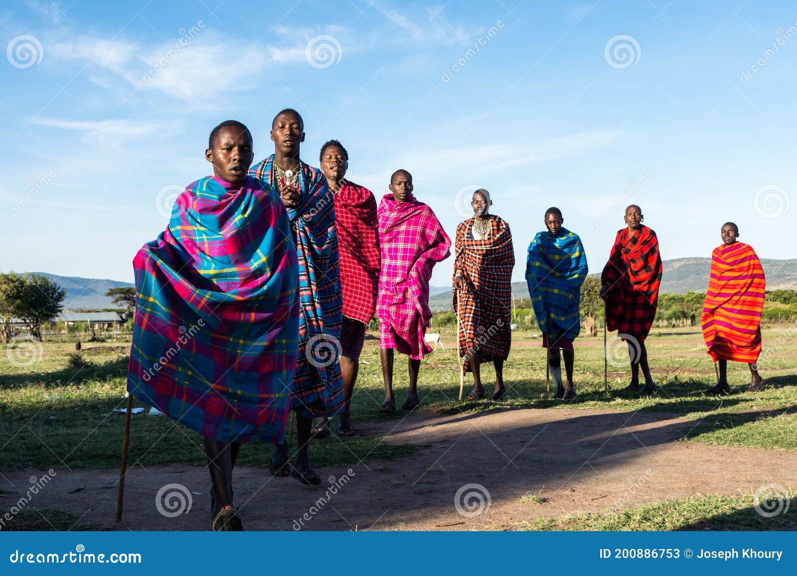 Maasai People Performing A Welcome Dance For Tourists Maasai Mara