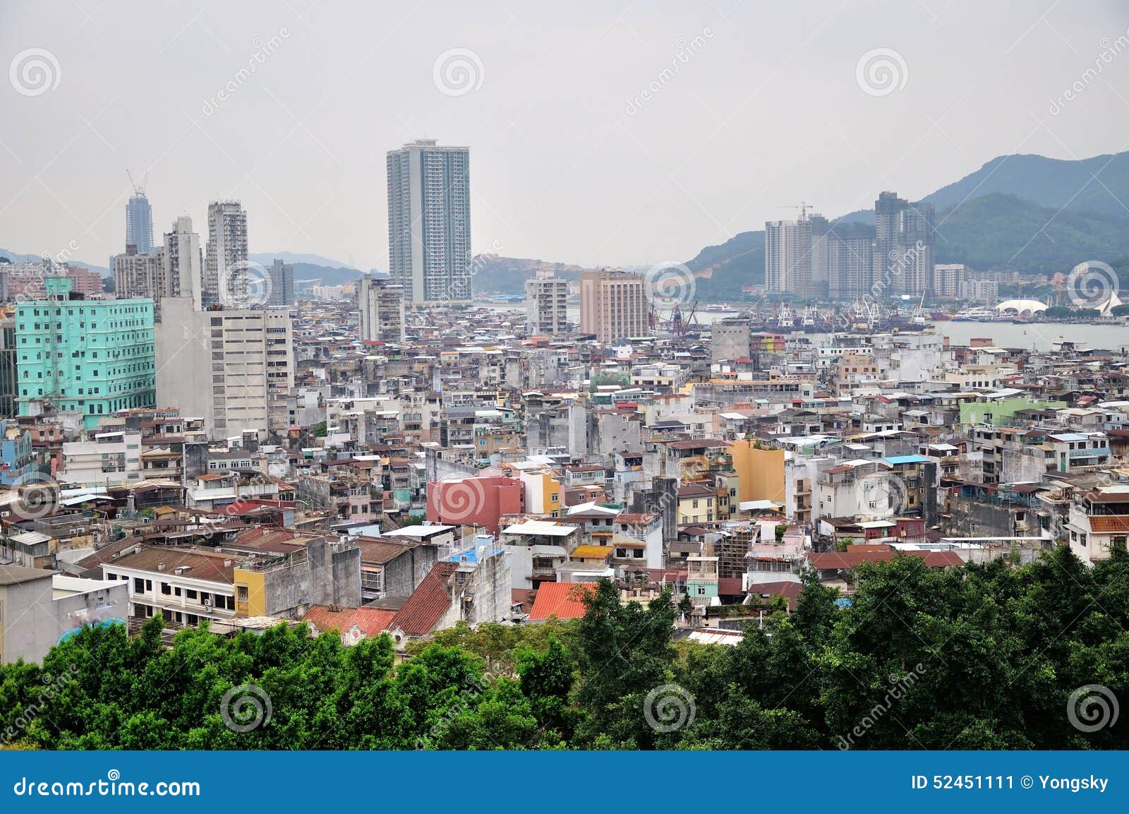 View of Macao city stock image. Image of asia, city, buildings - 52451111
