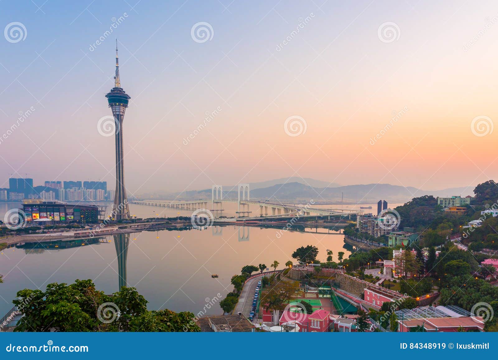 View of Macau Tower and the Sunset in Macau, China Editorial Stock ...