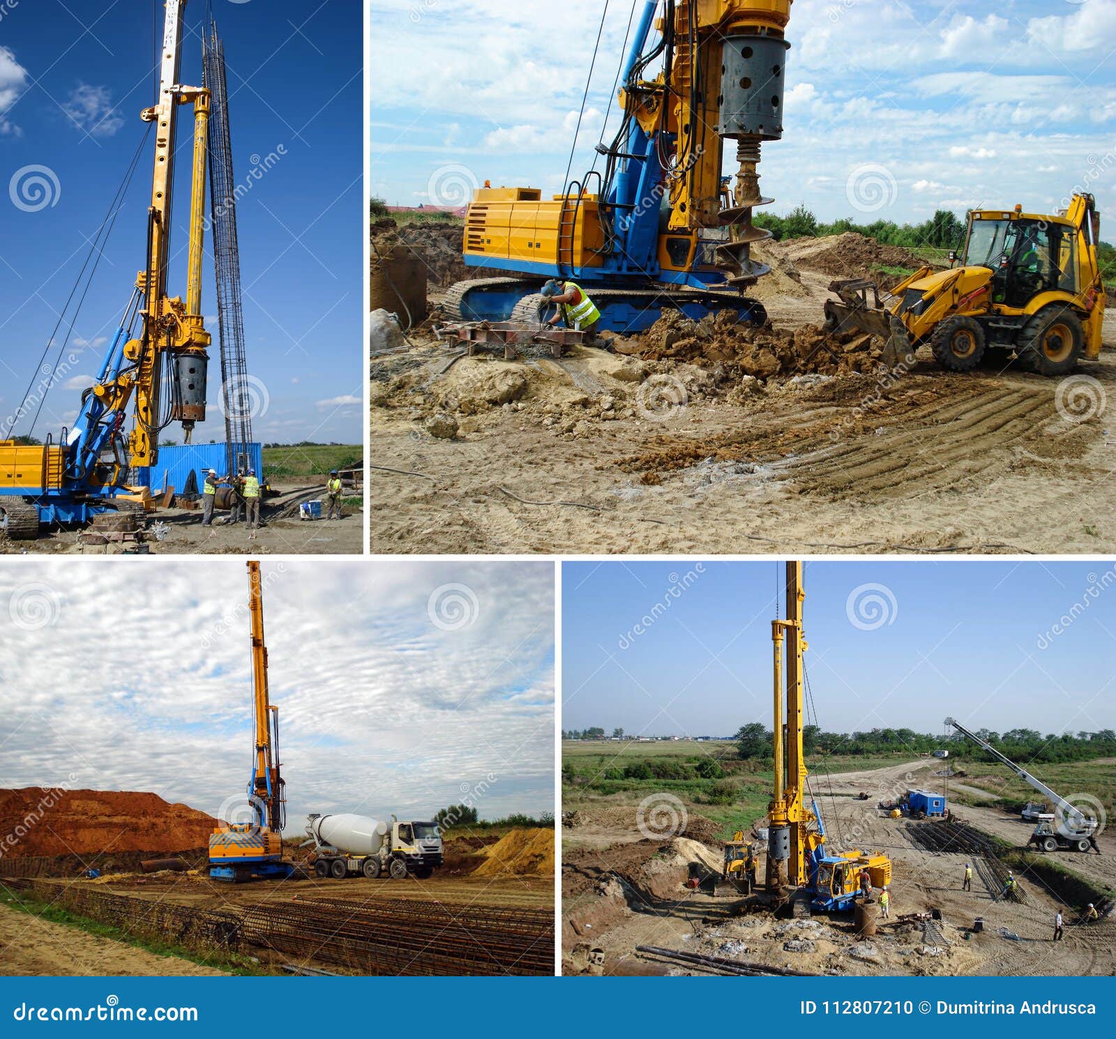 Machinery Drilling on Construction Site Stock Photo - Image of ...
