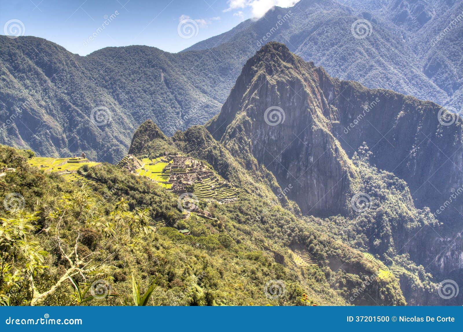 View on Machu Picchu from the Sun Gate Stock Photo - Image of machu ...