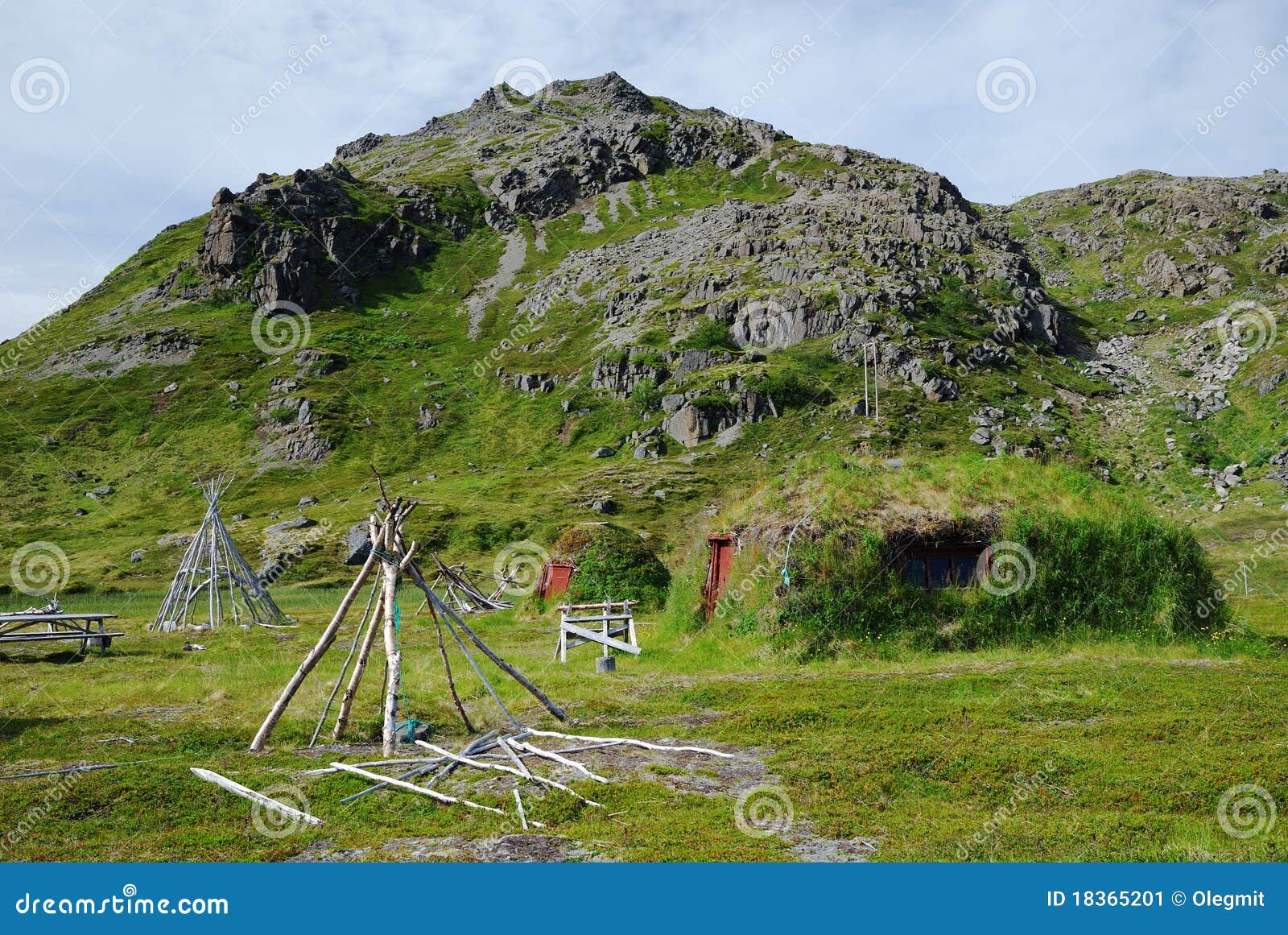 Sami Huts In Fatmomake Kyrkstad On The Wilderness Road In Vasterbotten ...