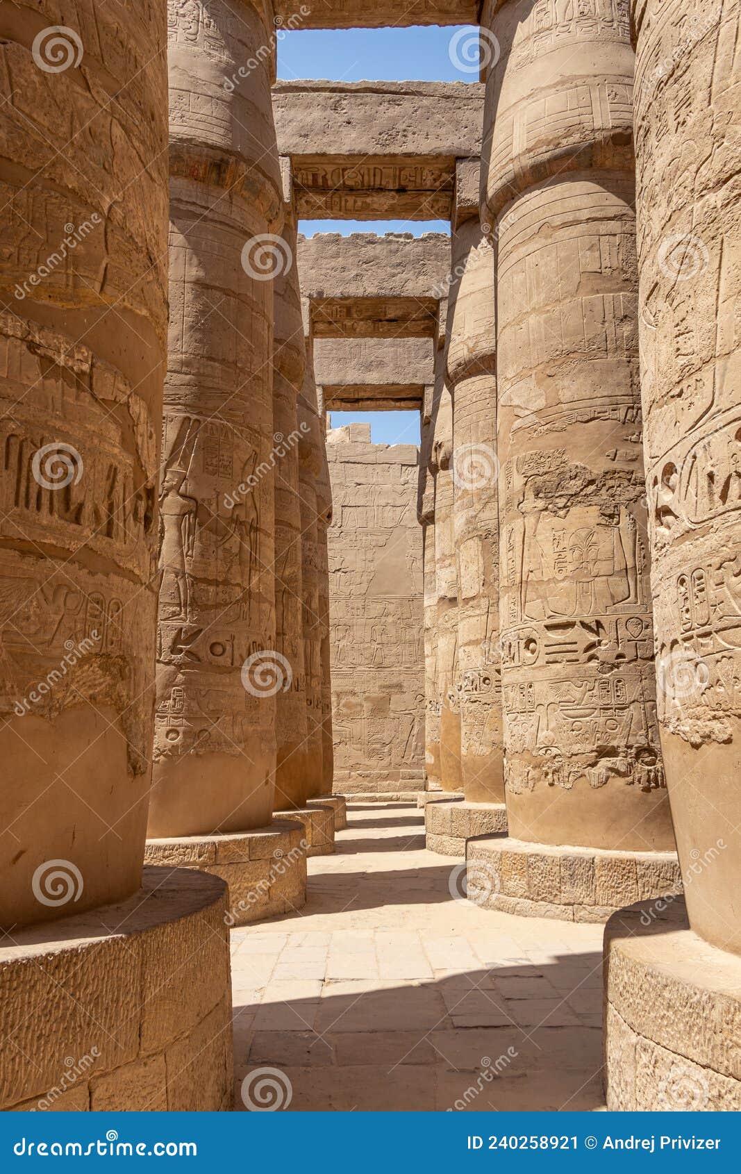 View of the Main Axis of the Hypostyle Hall with Its Twelve Large ...