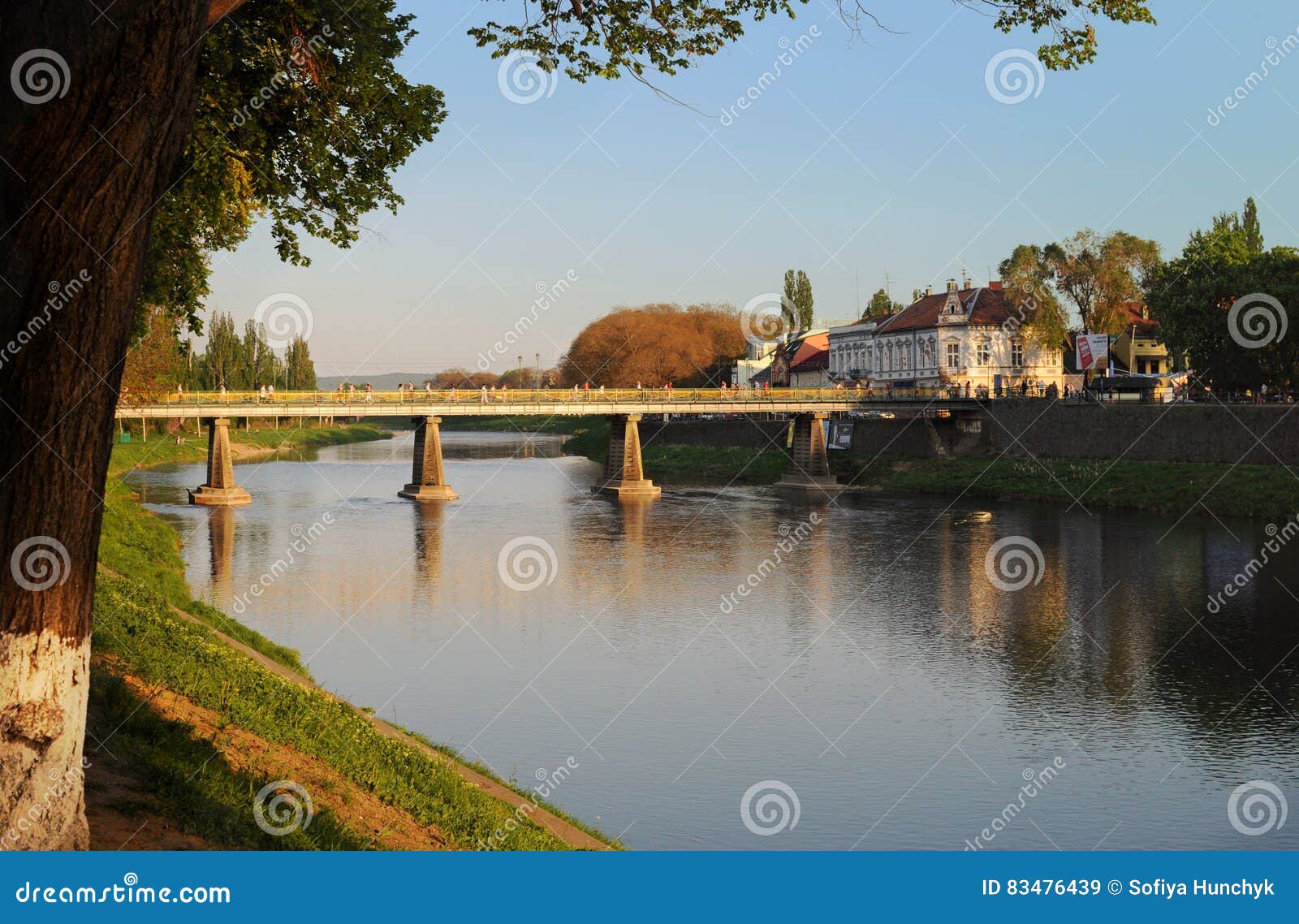 View on the Main Bridge Across the River Uzh Editorial Stock Image ...