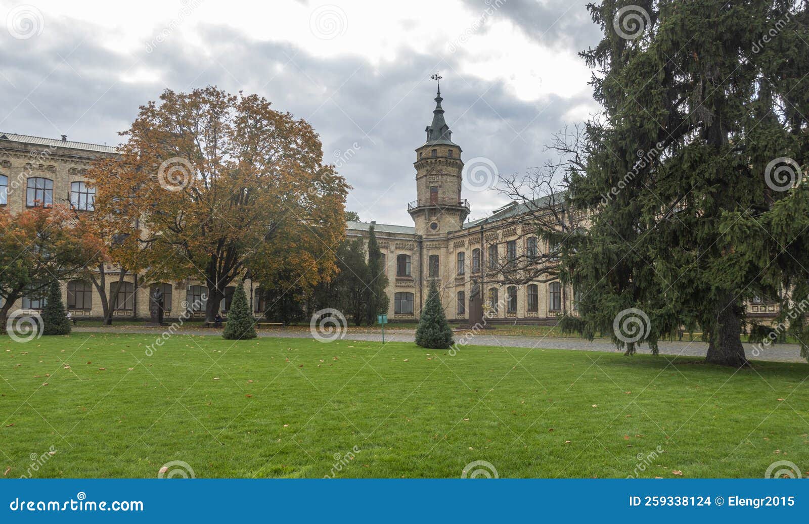View of the Main Building of the KPI in Kiev. Right Wing with Turret ...