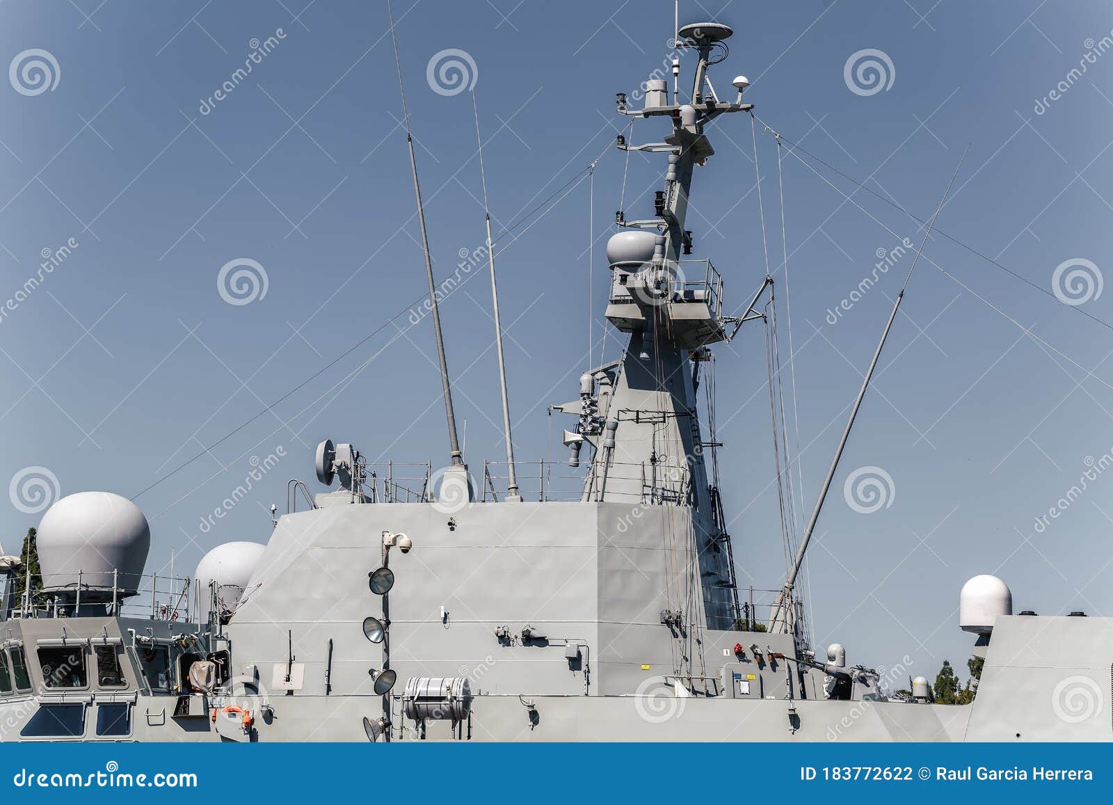 View of the Main Mast in a Maritime Action Ship. Aerial and Surface ...