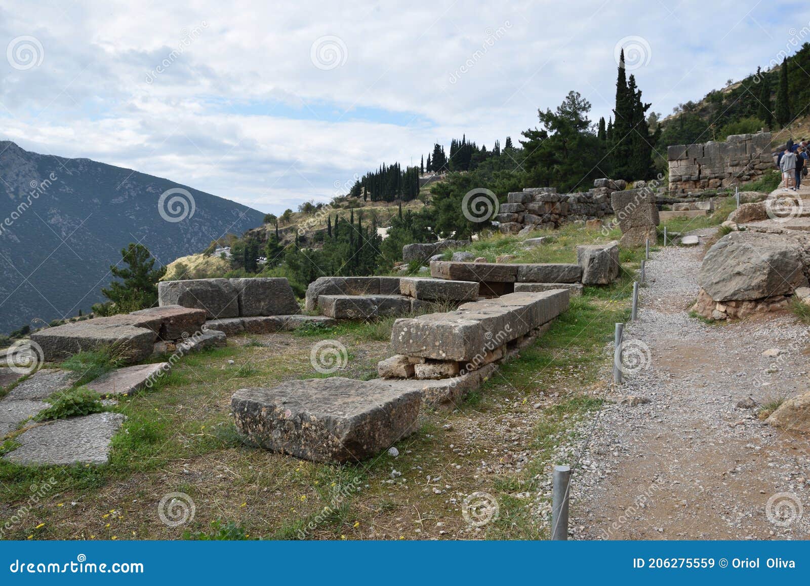 View of the Main Monuments of Greece. Ruins of Ancient Delphi. Oracle ...
