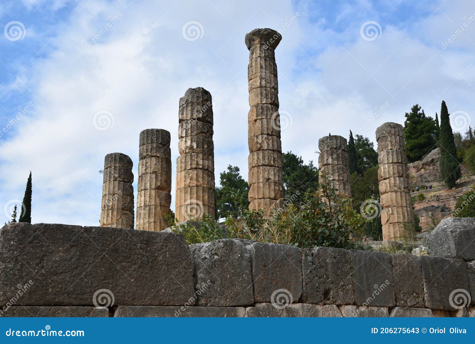 View of the Main Monuments of Greece. Ruins of Ancient Delphi. Oracle ...