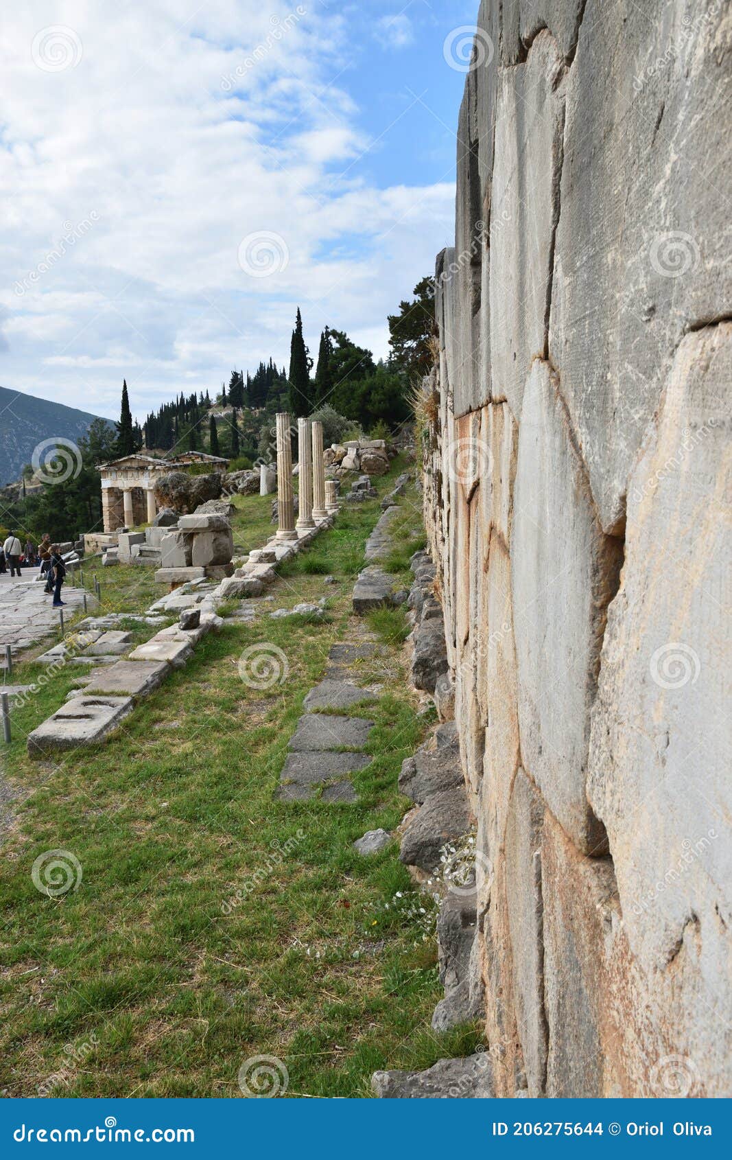 View of the Main Monuments of Greece. Ruins of Ancient Delphi. Oracle ...