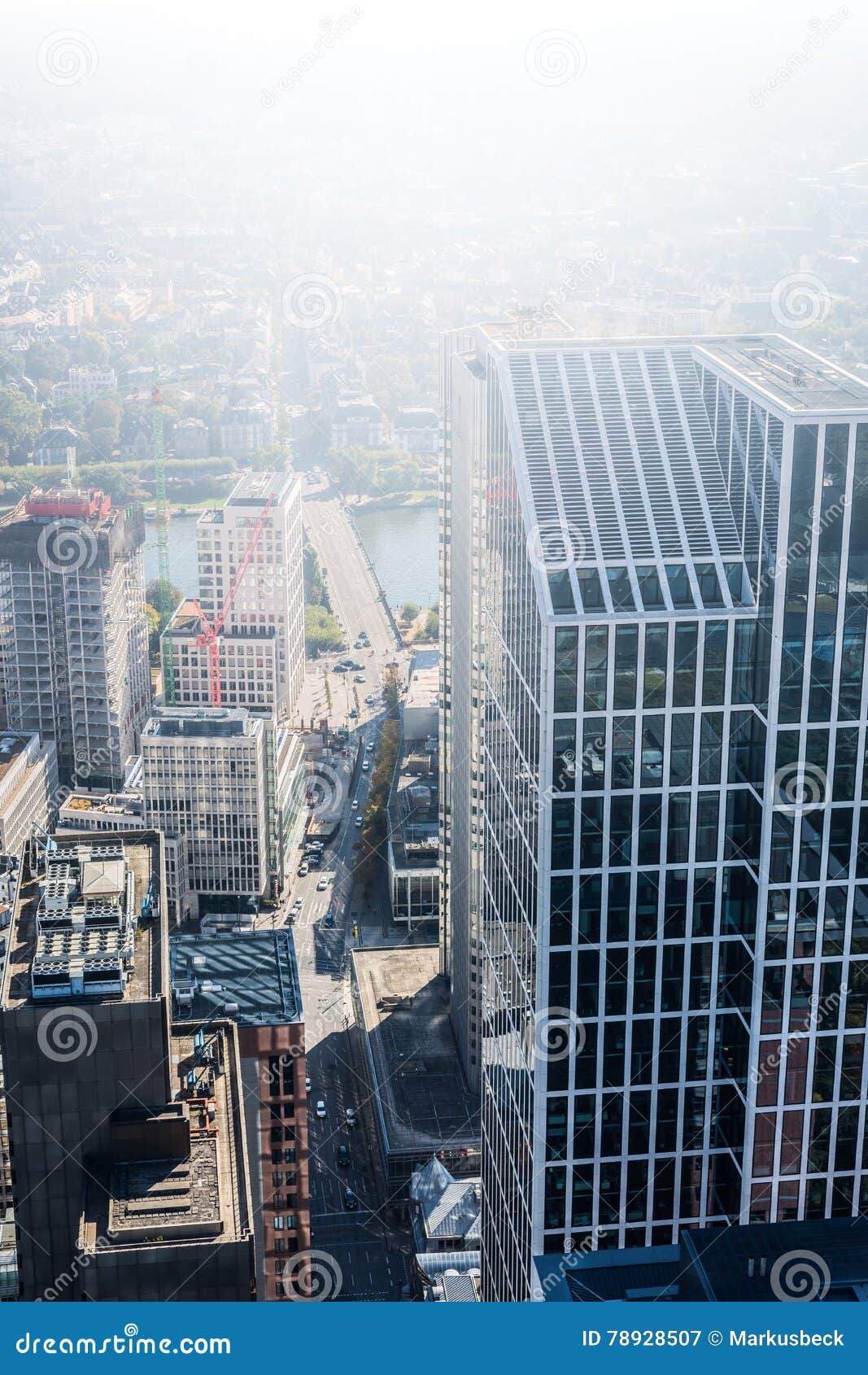View from Main Tower, Frankfurt Editorial Photography - Image of river ...