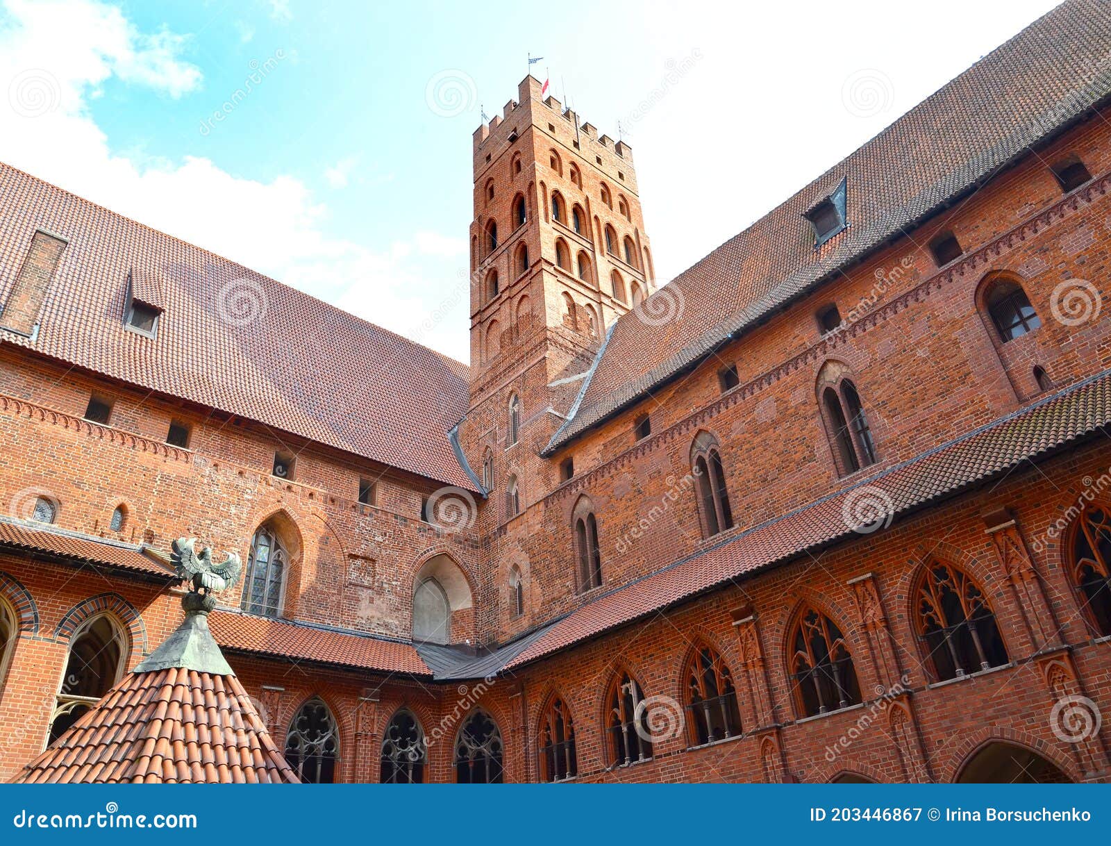 View of the Main Tower. Knight`s Castle of the Teutonic Order Stock ...