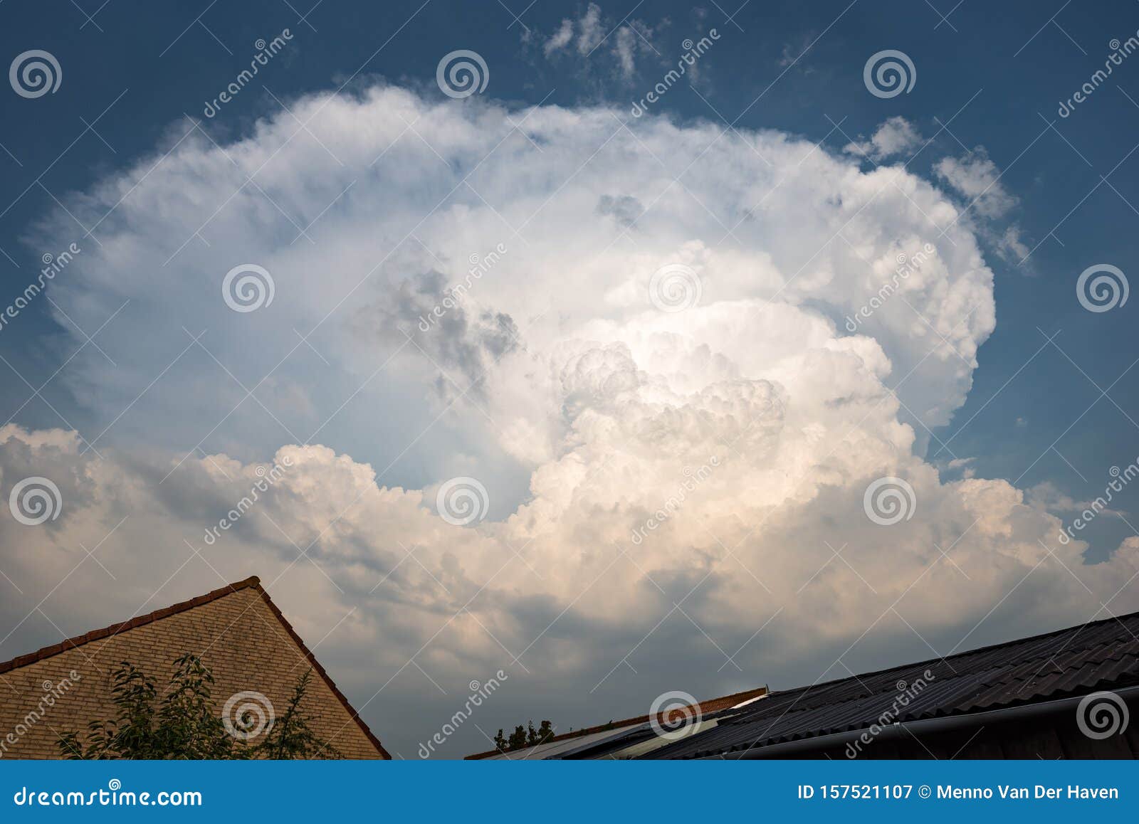 Thunderstorm with Strong Updraft and Anvil Spreading Out Stock Image ...