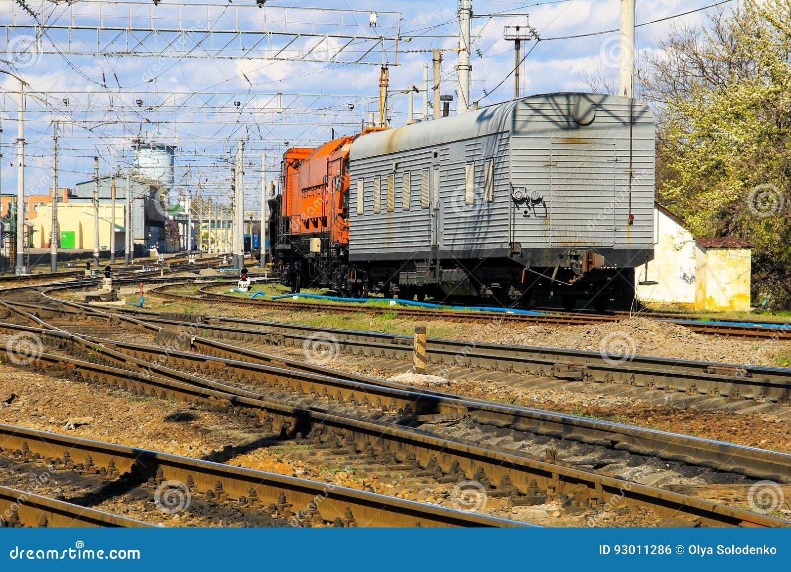 View on the Maintenance Train on Railroad Track Stock Photo - Image of ...