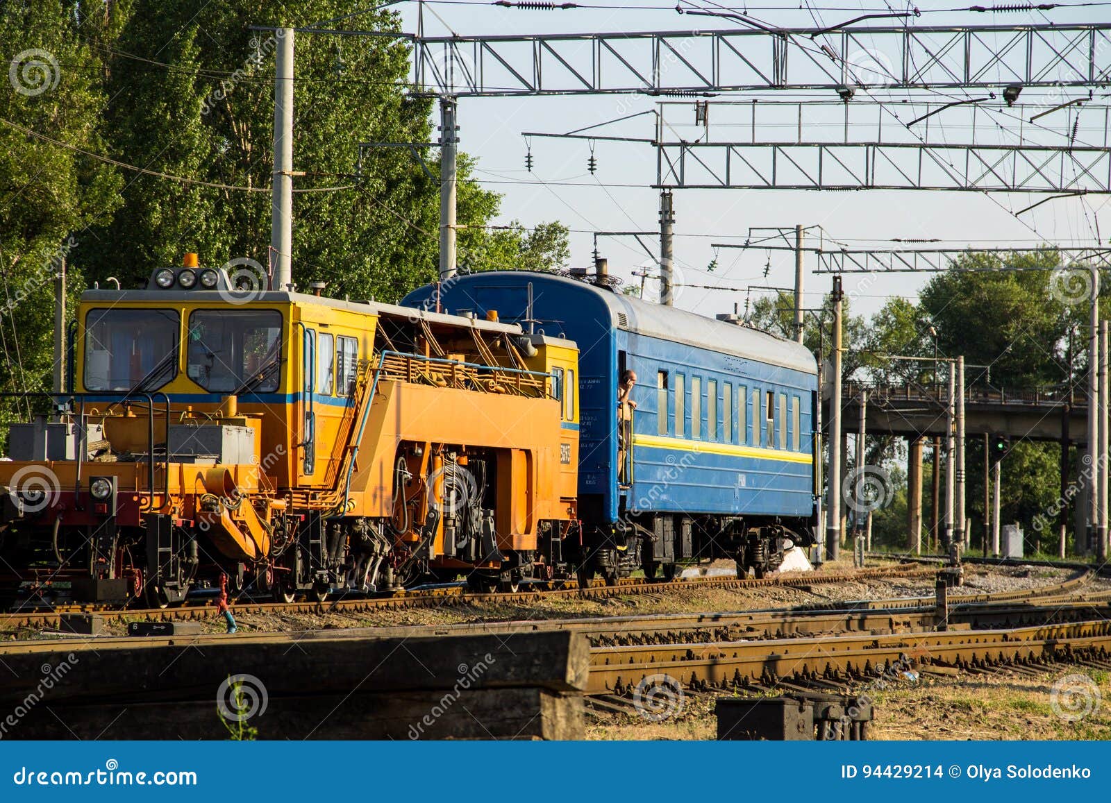 View on the Maintenance Train on Railroad Track Editorial Stock Image ...