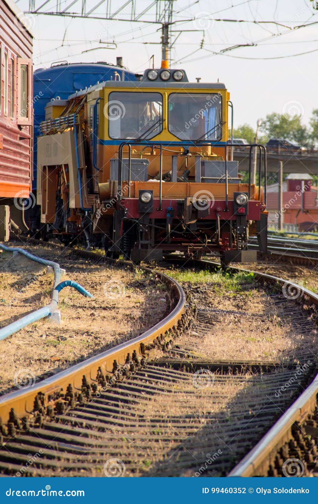 View on the Maintenance Train on Railroad Track Stock Photo - Image of ...