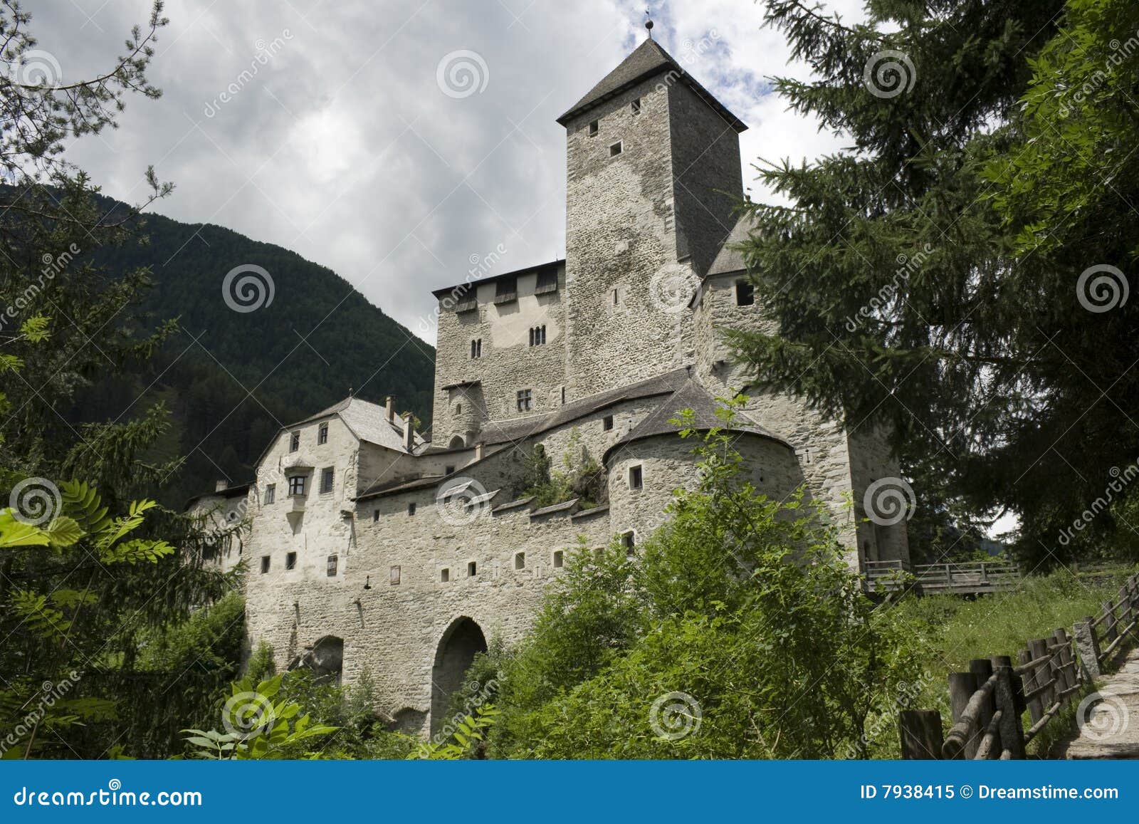 View of Majestic Tures Castle and Cloudy Sky Stock Image - Image of ...