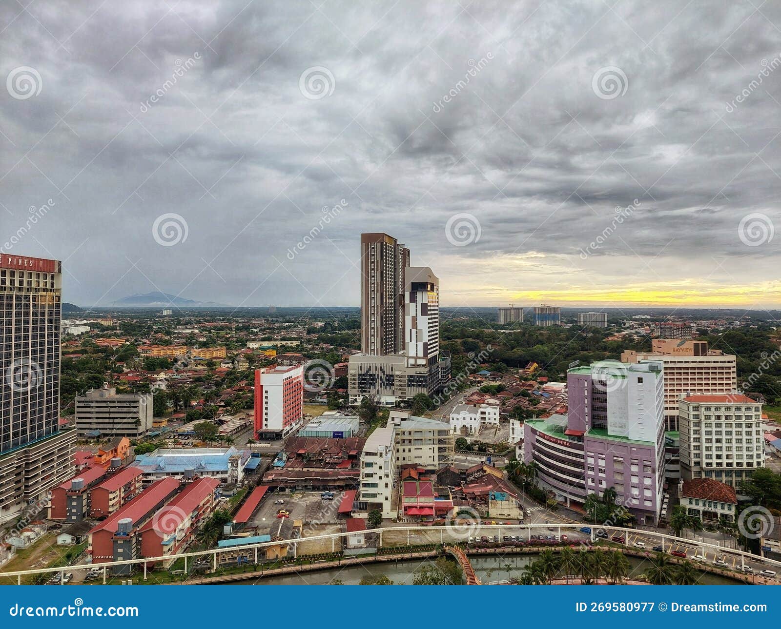 View of Malacca City in the Afternoon. Taking from Another High Rise ...