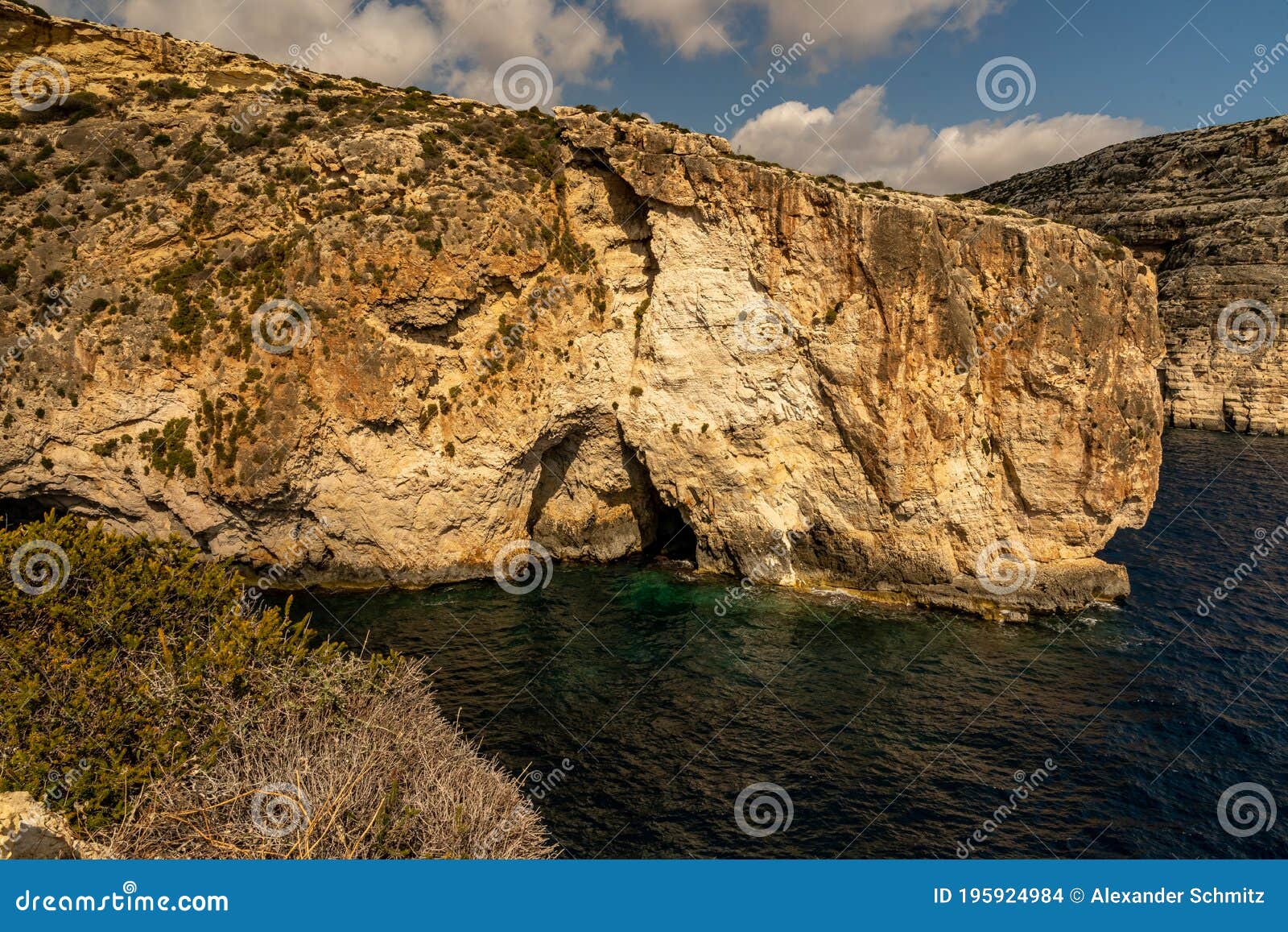 View of Malta Coast and Mediterranean Sea at Blue Grotto, Malta Stock ...