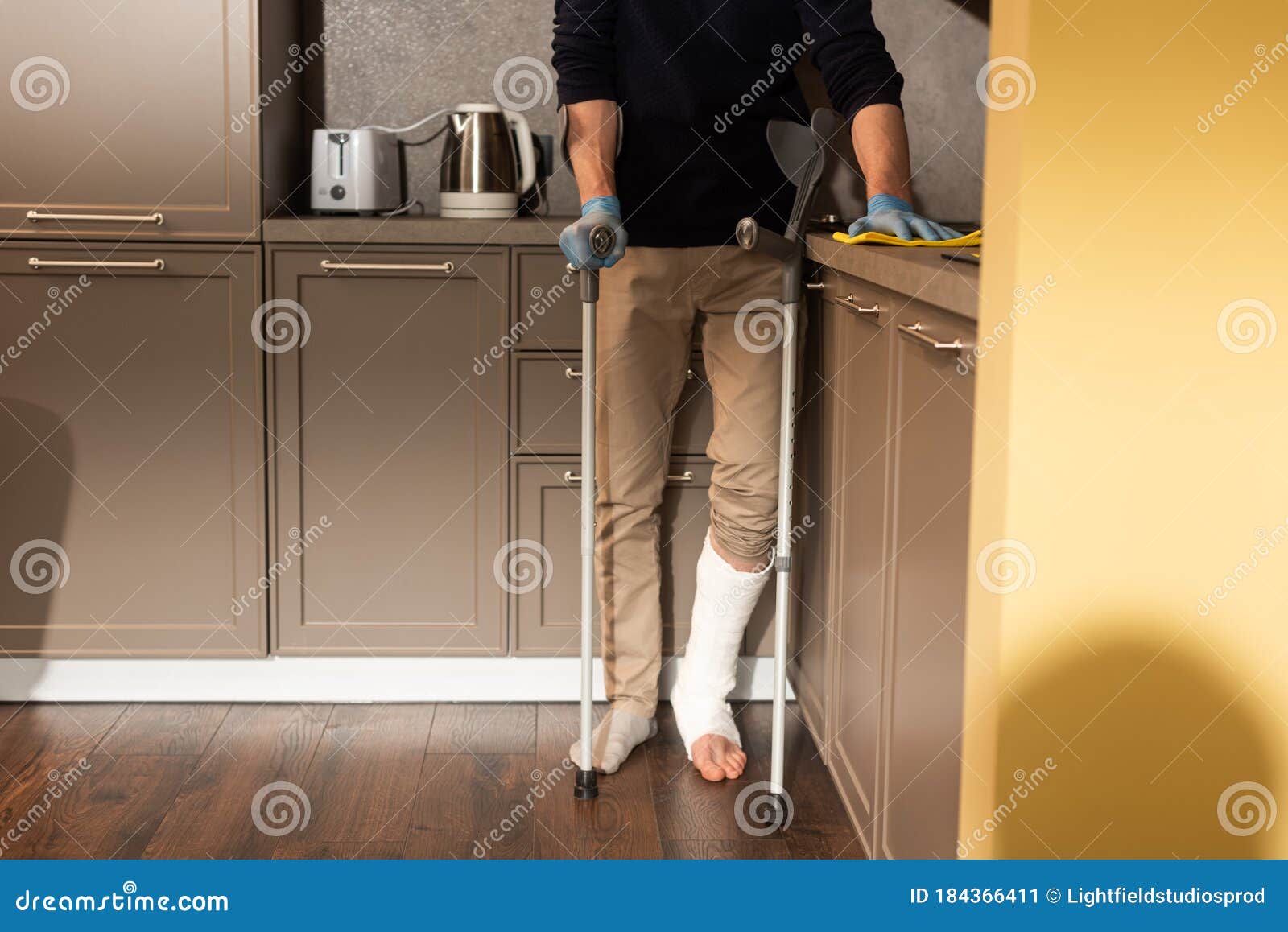 Cropped View of Man with Broken Stock Image - Image of housekeeping ...