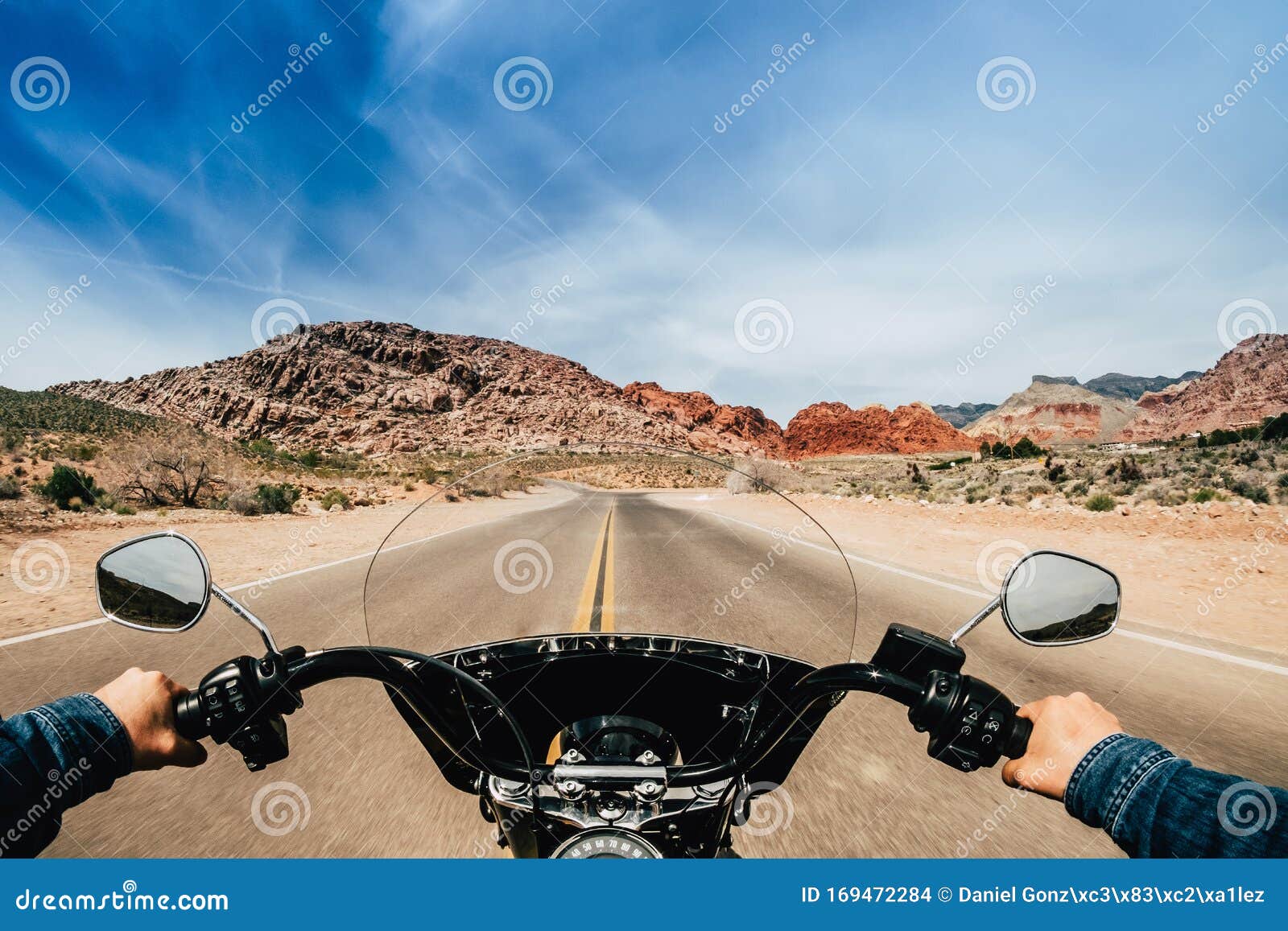 View of a Man Driving a Motorcycle on a Road Stock Photo - Image of ...