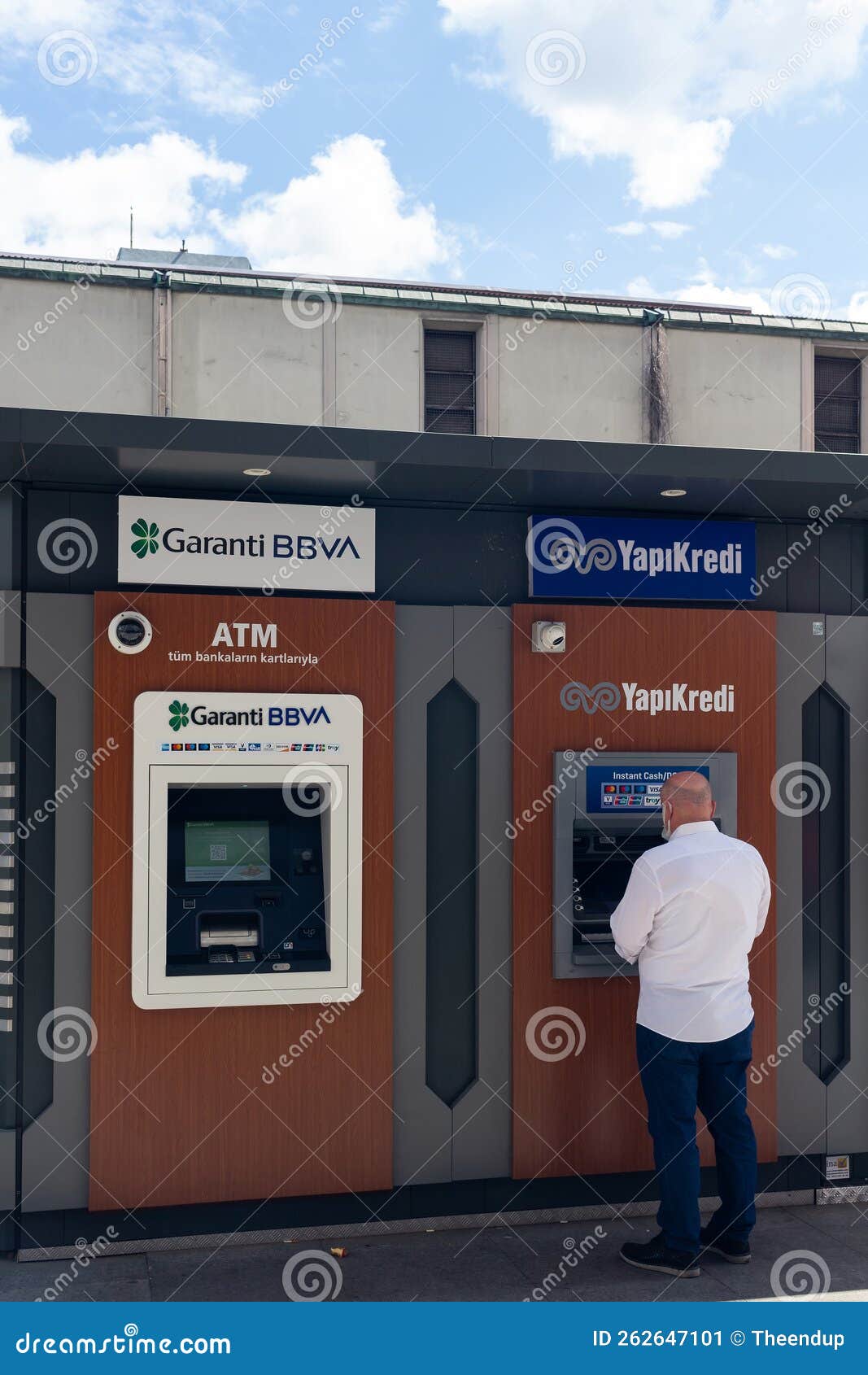 View of Man in Front of an Atm Machine Editorial Photo - Image of kredi ...