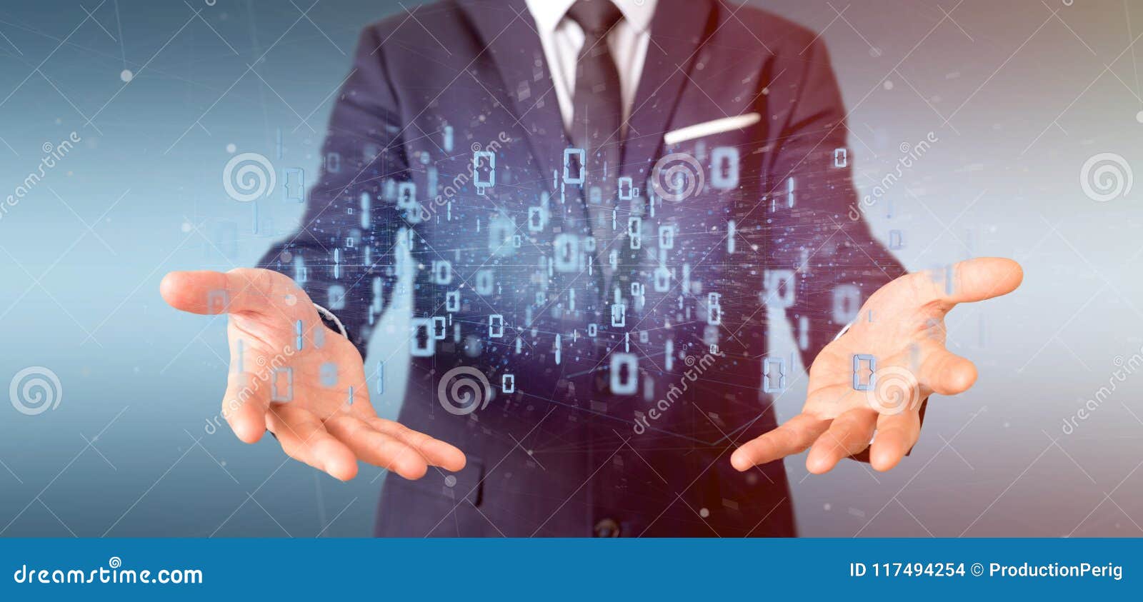 Man Holding Data Binary Cloud 3d Rendering Stock Photo - Image of programming, cyberspace: 117494254