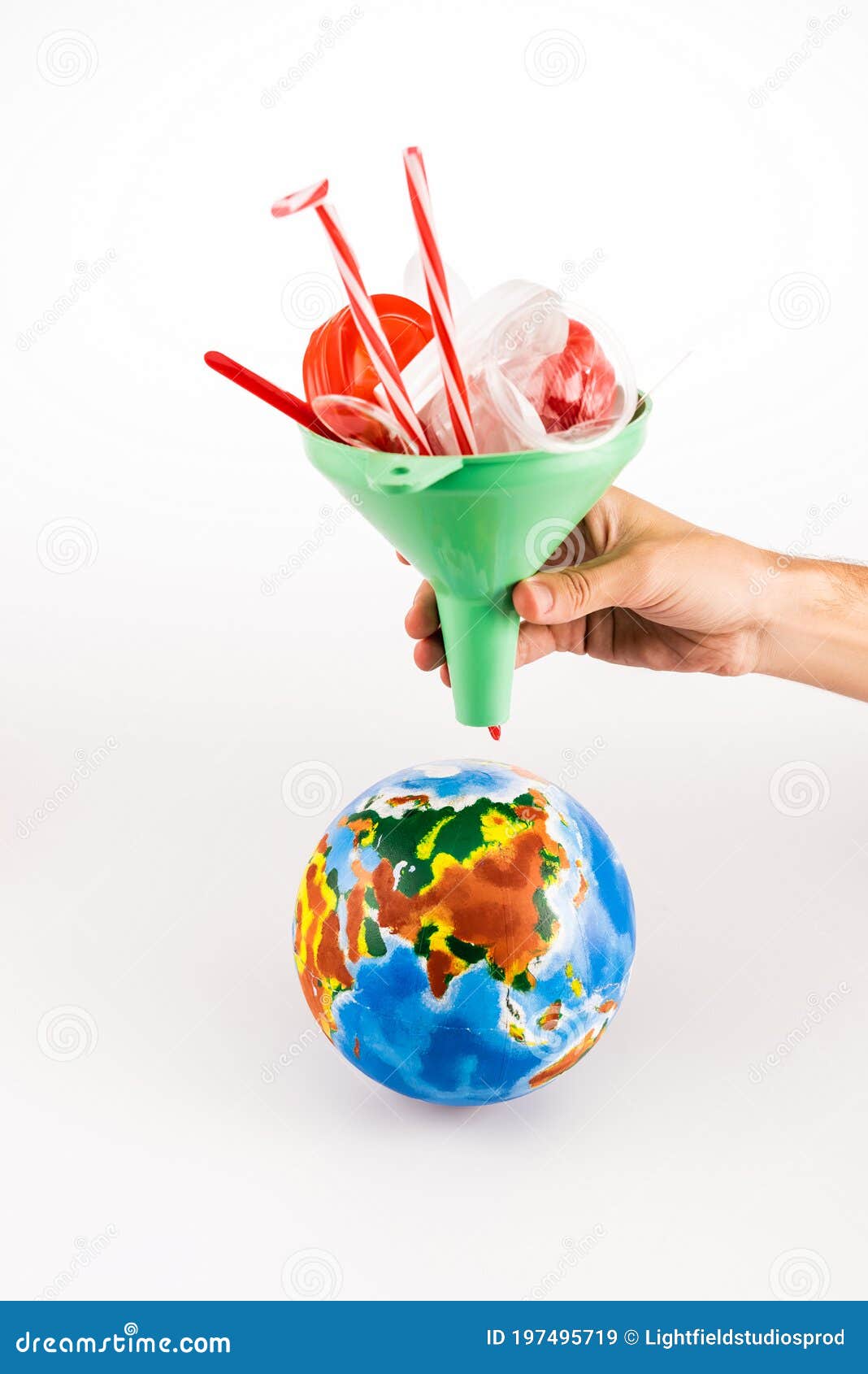 View of Man Holding Funnel with Stock Image - Image of concept ...