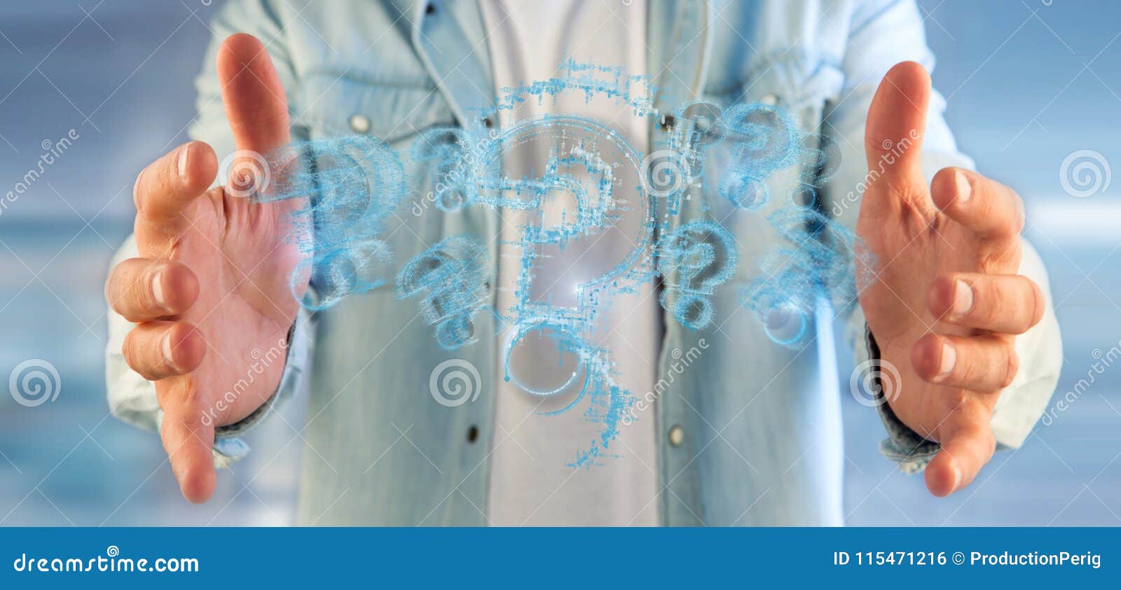 Man Holding a Question Mark Stock Photo - Image of round, mark: 115471216